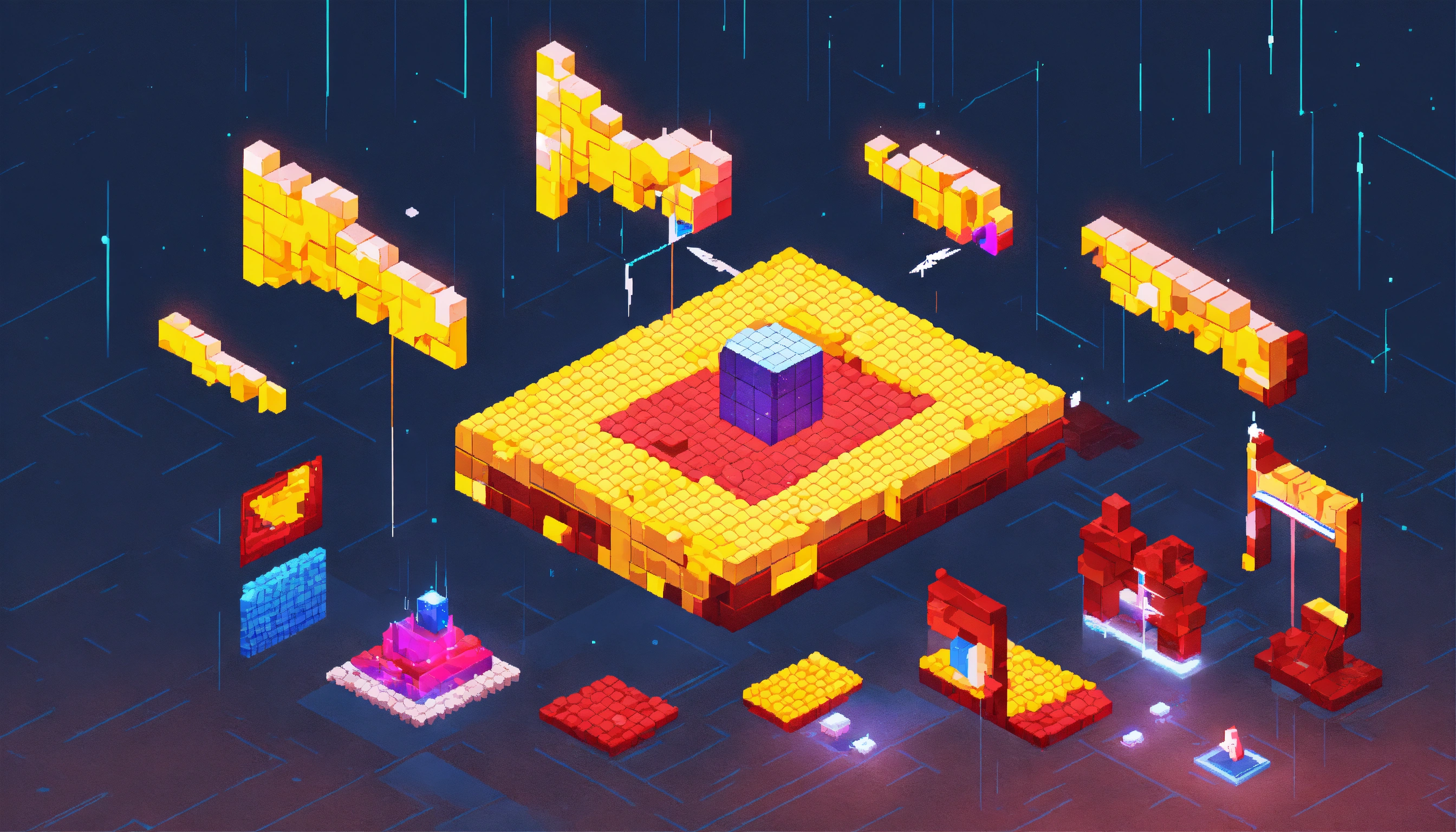 Lexica - Simple clean pixel perfect isometric sprites of a lightning bolt