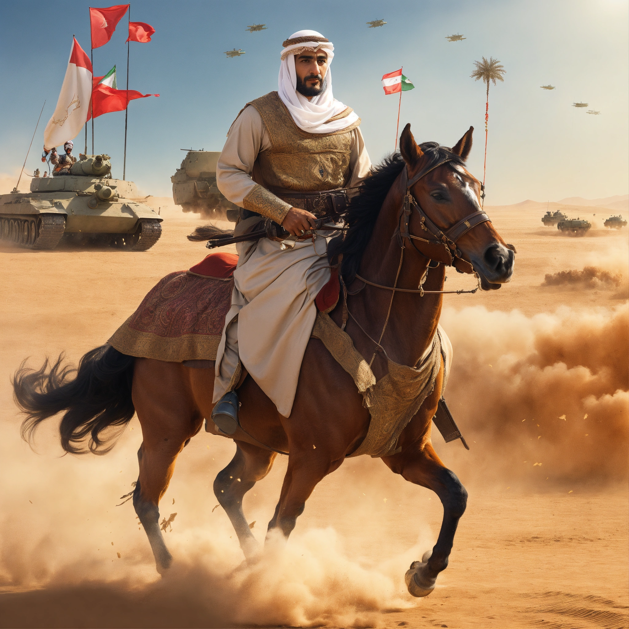 Lexica - An old Islamic-era Arabian knight in traditional Arab attire ...