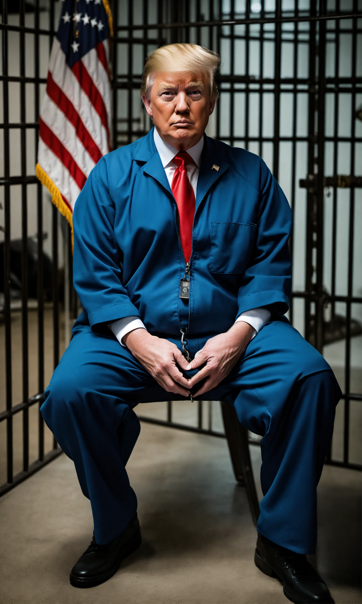 Lexica - A professional mugshot photo of Donald Trump in a prison ...