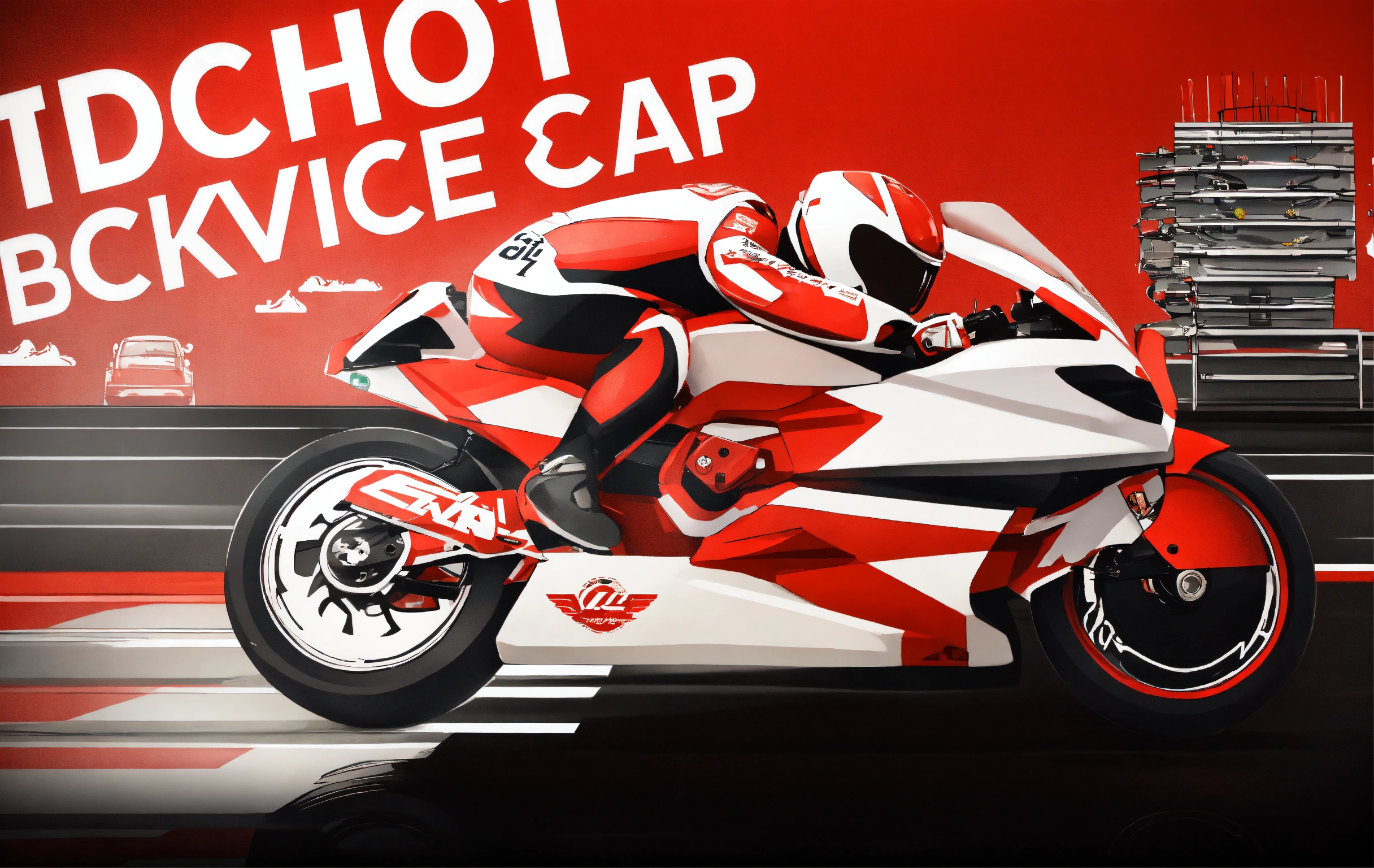 Lexica - Red and white vector clean modern bike drag race bike badge ...