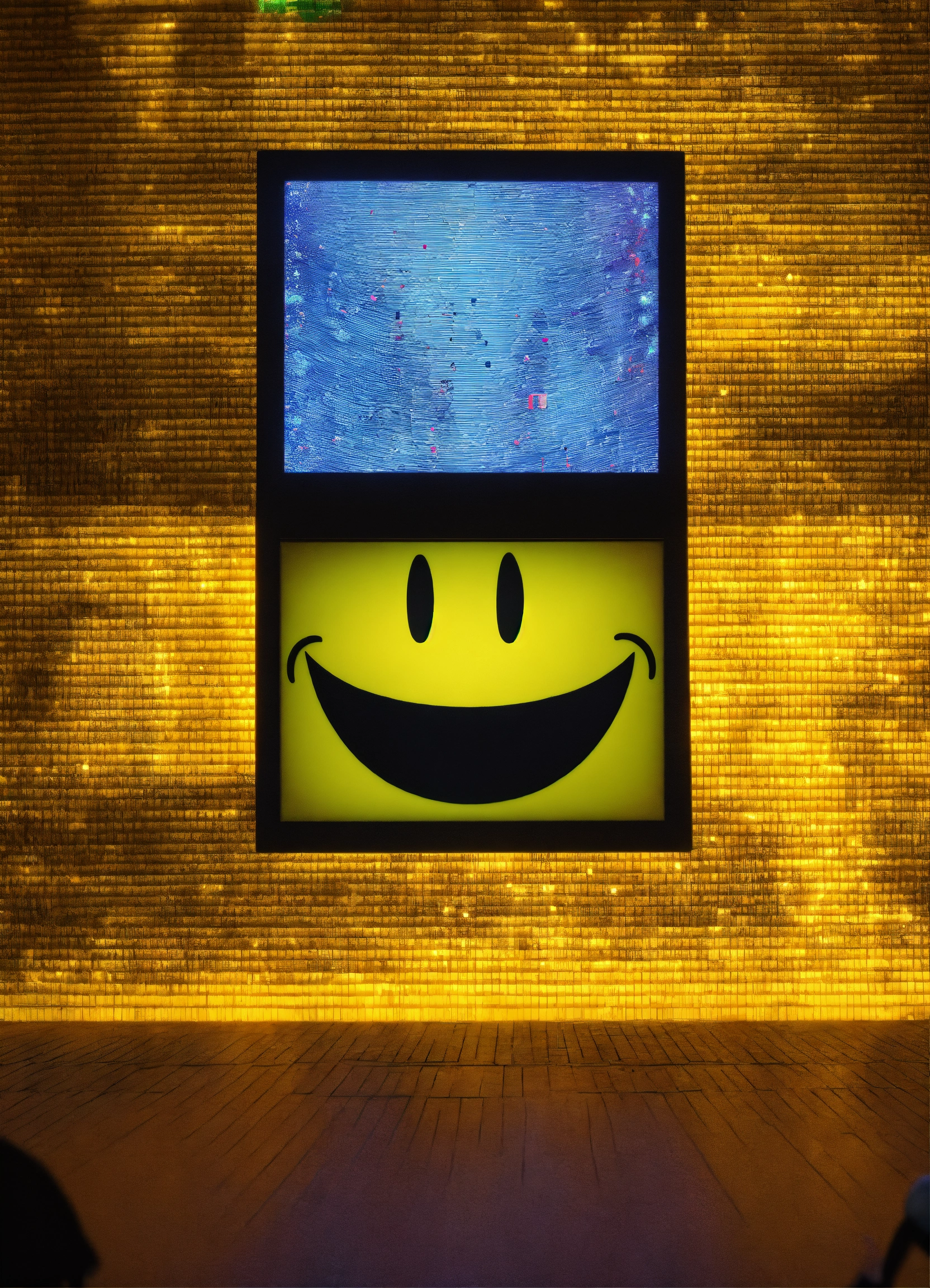 Lexica - Smiley face waveform on a big screen pixar, 8k, cartoom