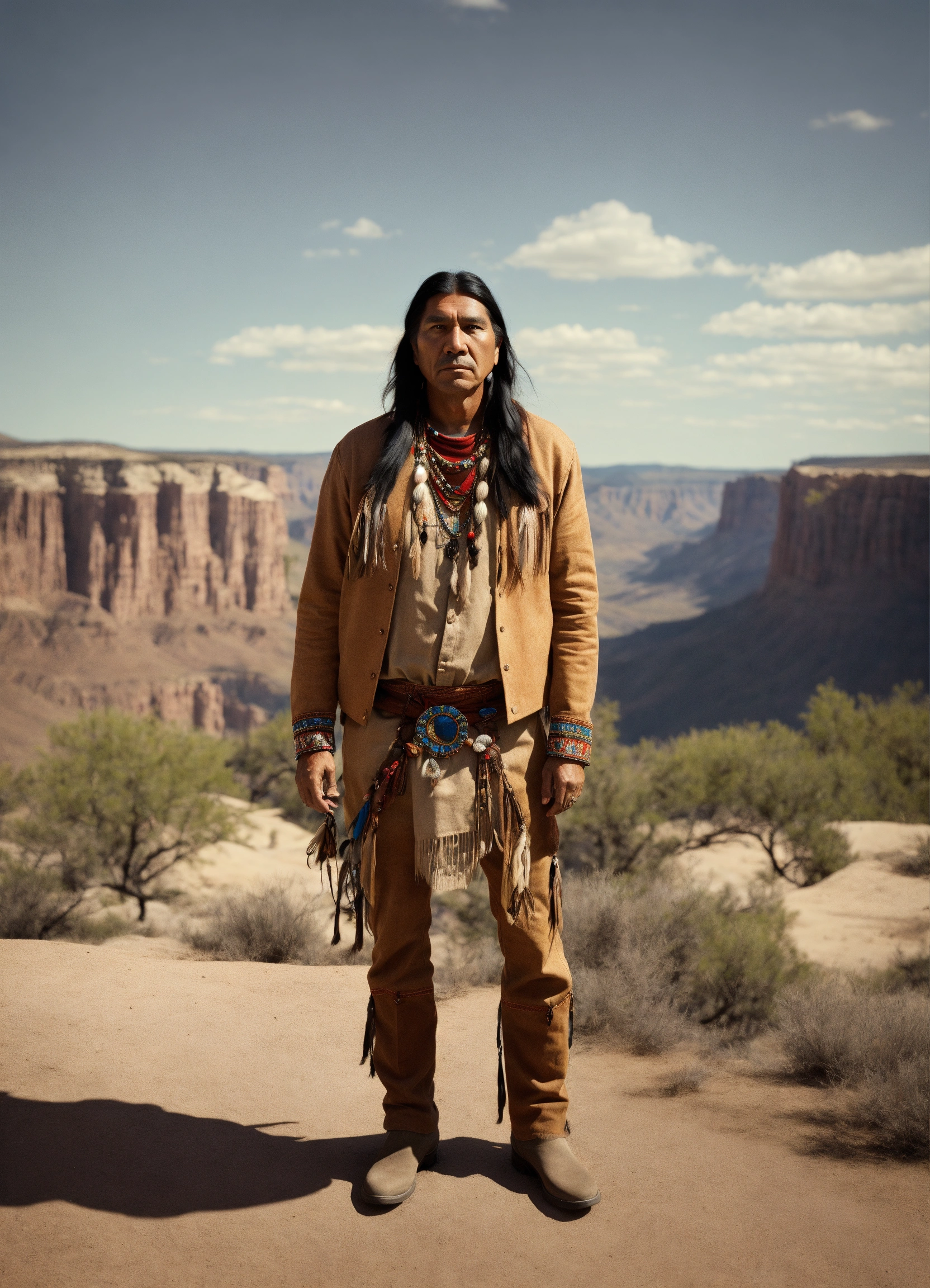 Lexica - Native american National Park man scare expressive no shadow ...