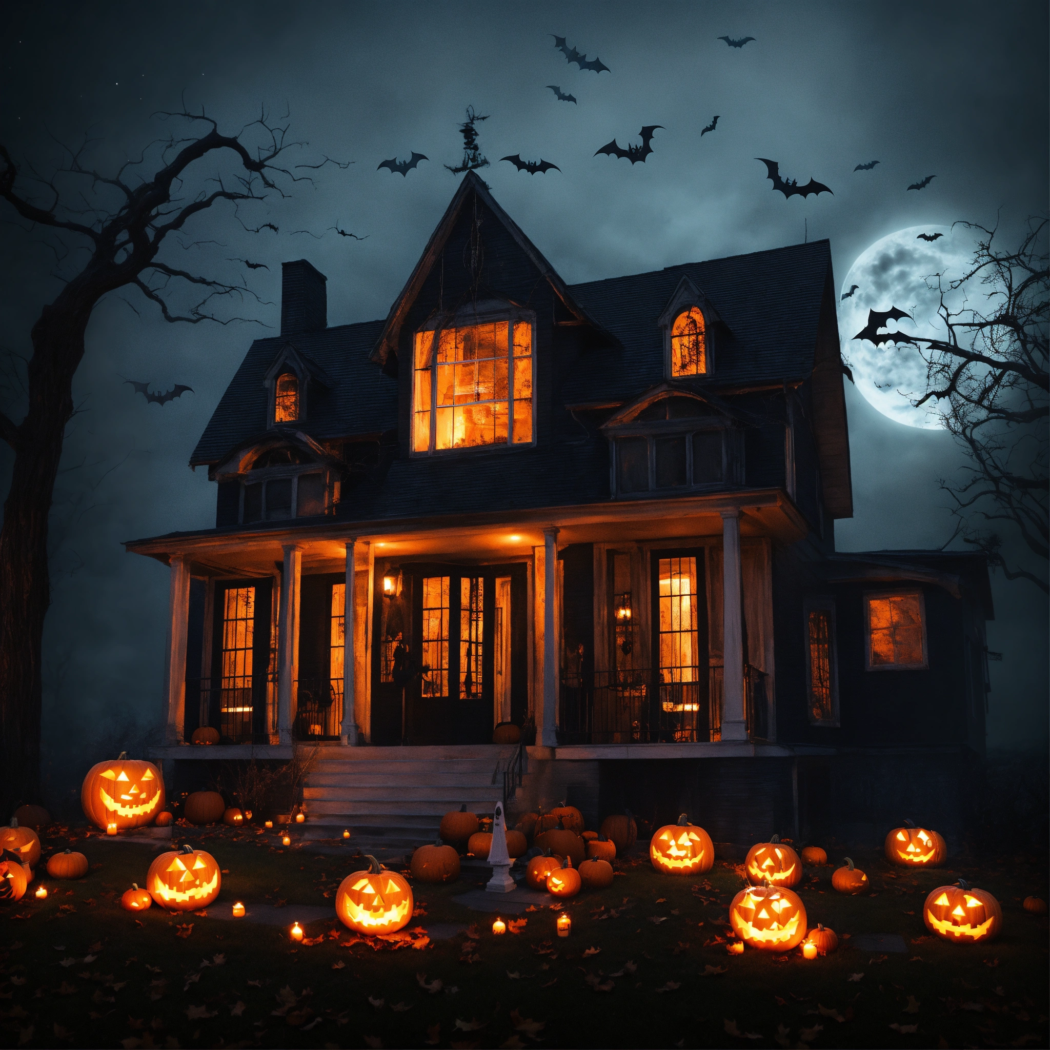 Lexica - Halloween modern haunted house