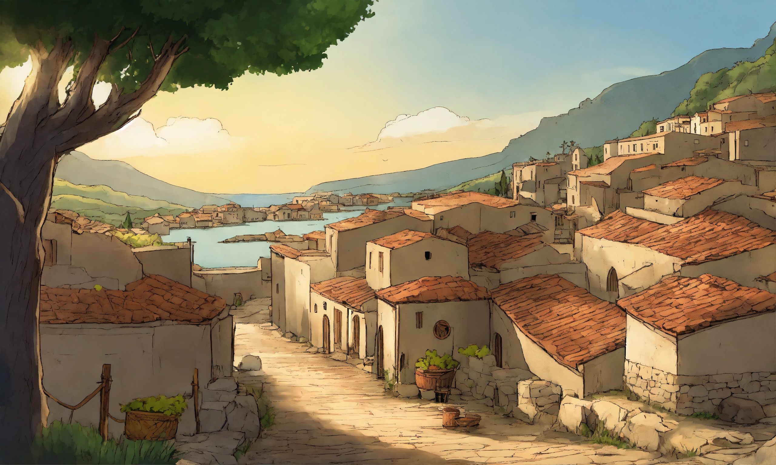 Lexica - Ancient greece village . comic