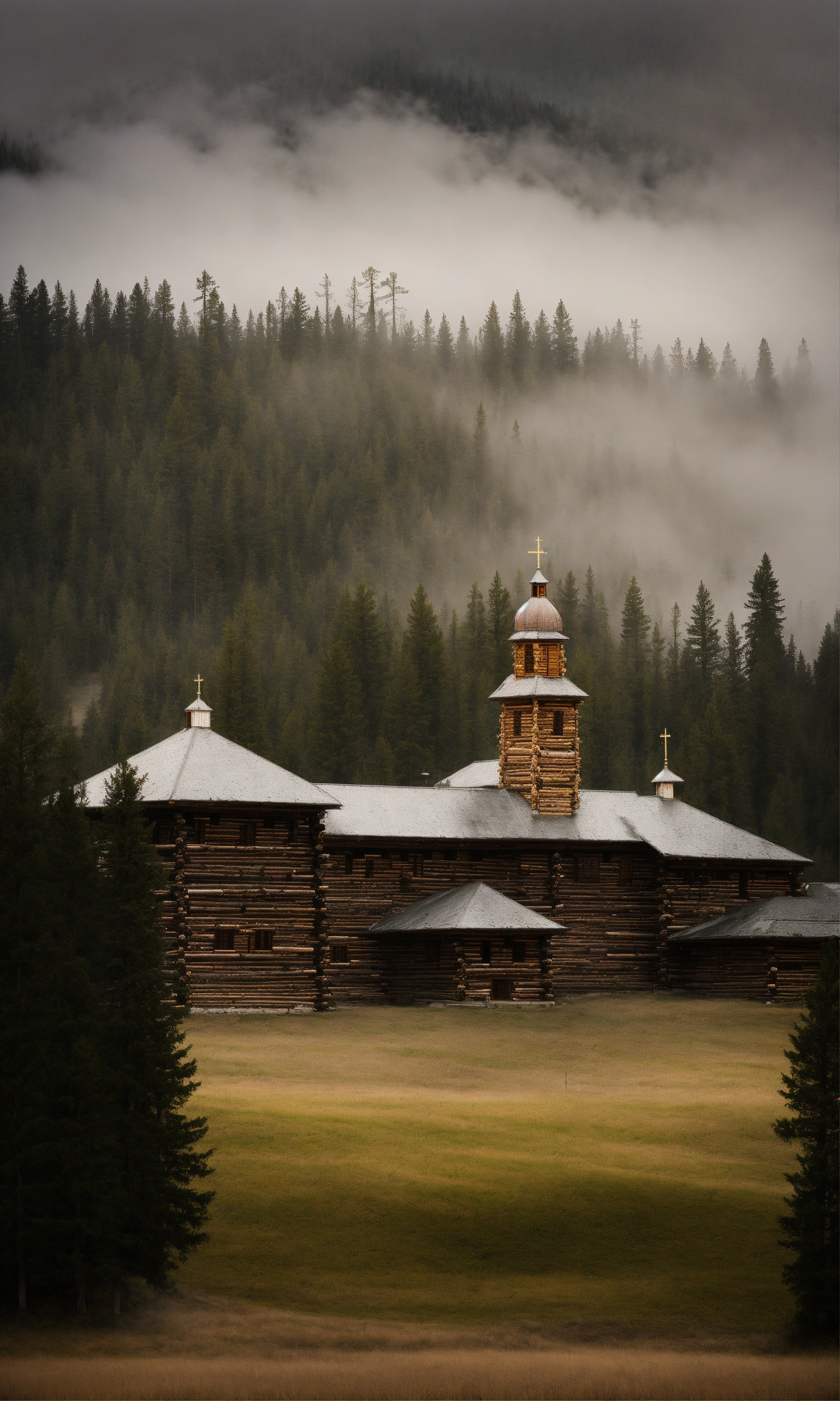 Lexica - An award winning photograph of a creepy log-constructed ...