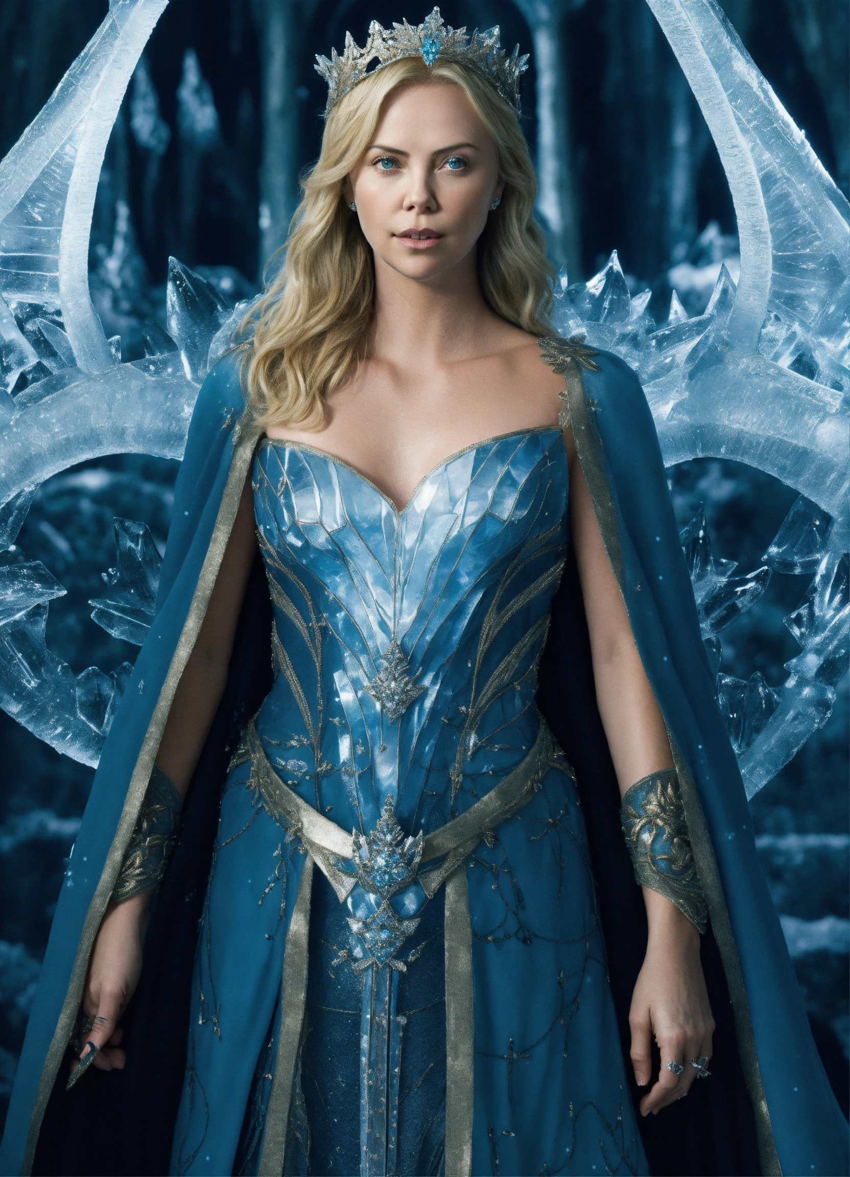 Lexica - Young charlize theron as an frost wizard full body picture ...