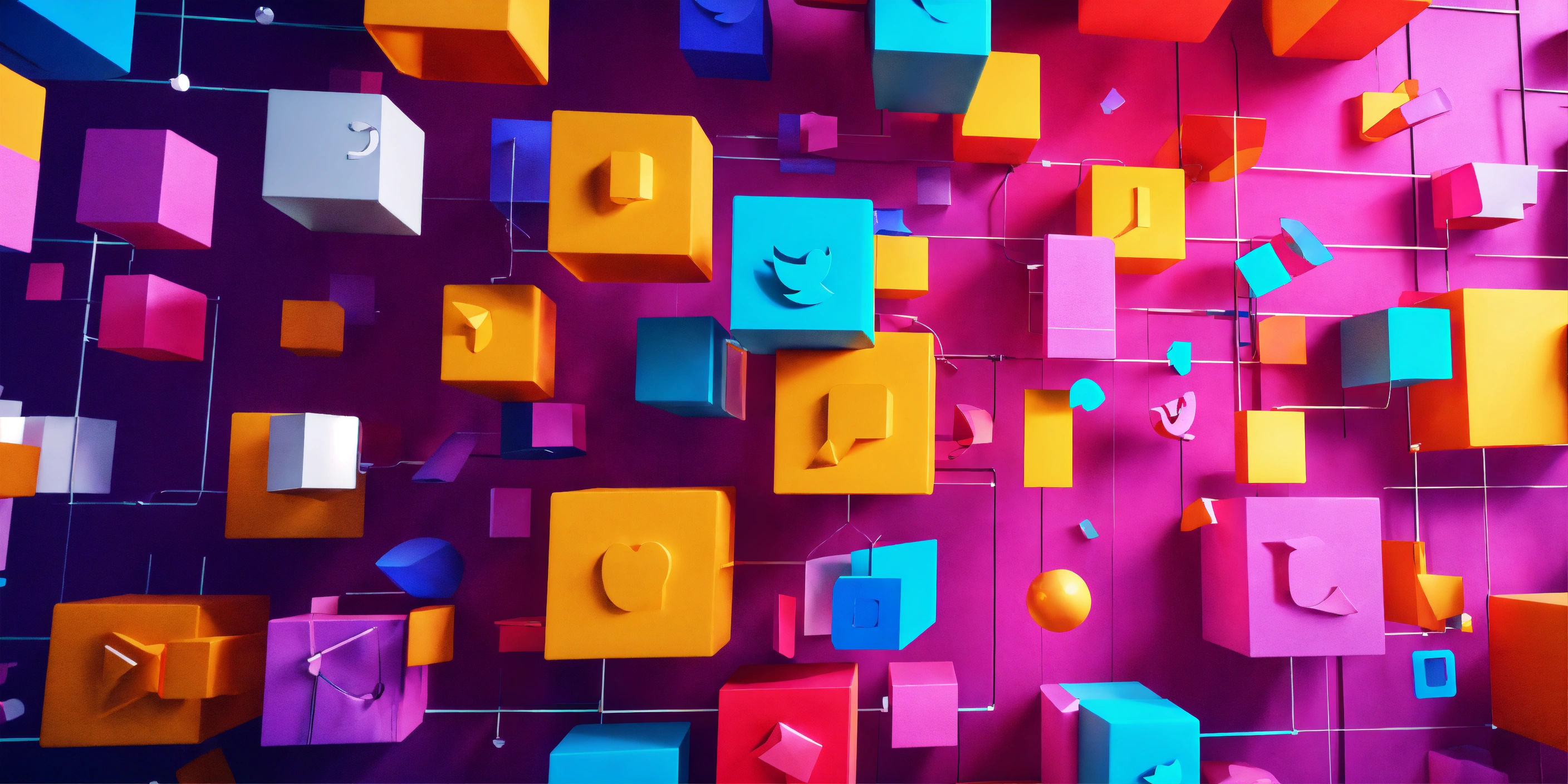 Lexica - Background geometric shapes, floating social media icons, 3d ...