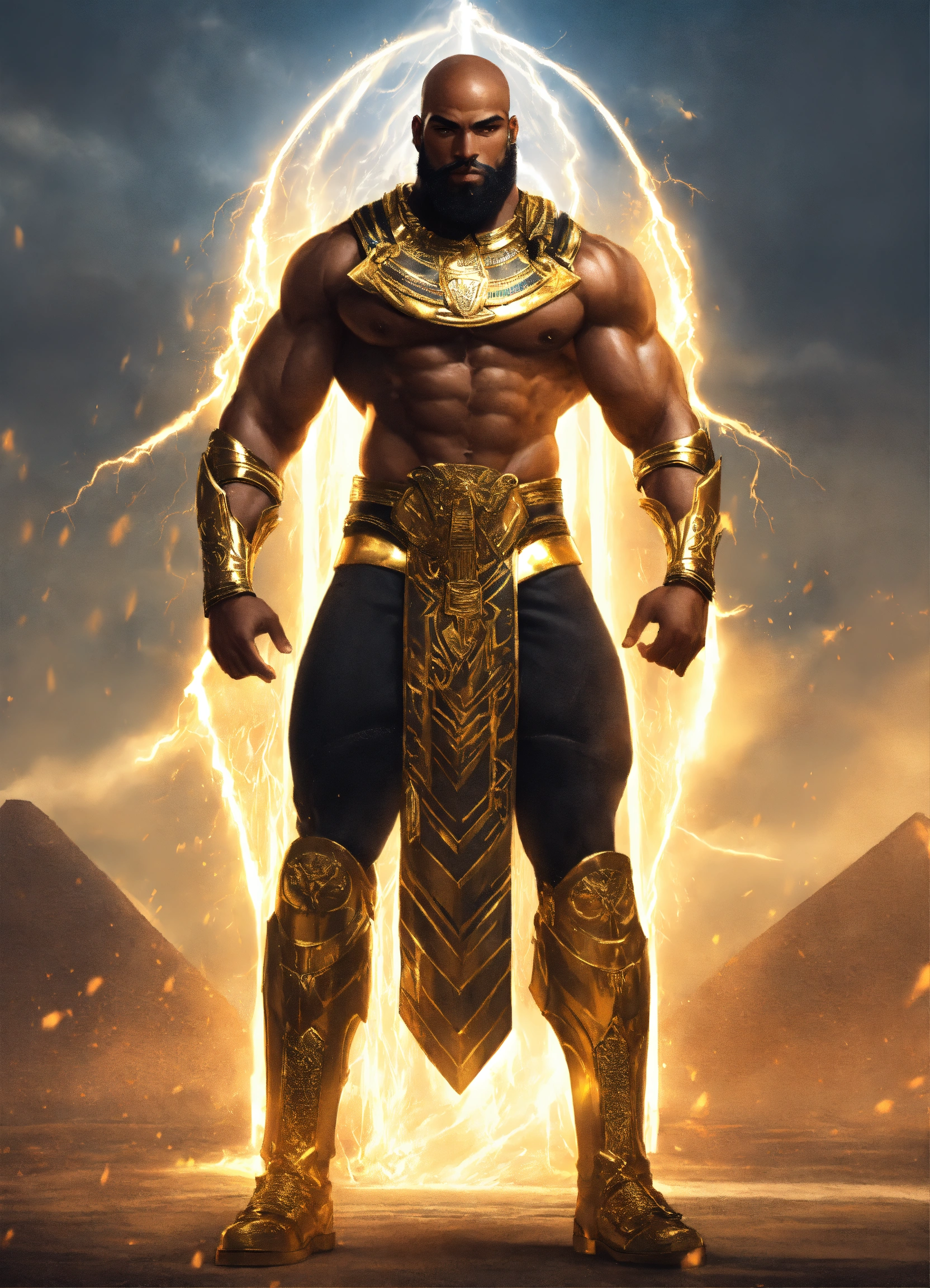 Lexica - Full body, Nubian Lightning God, Handsome, huge, muscular ...