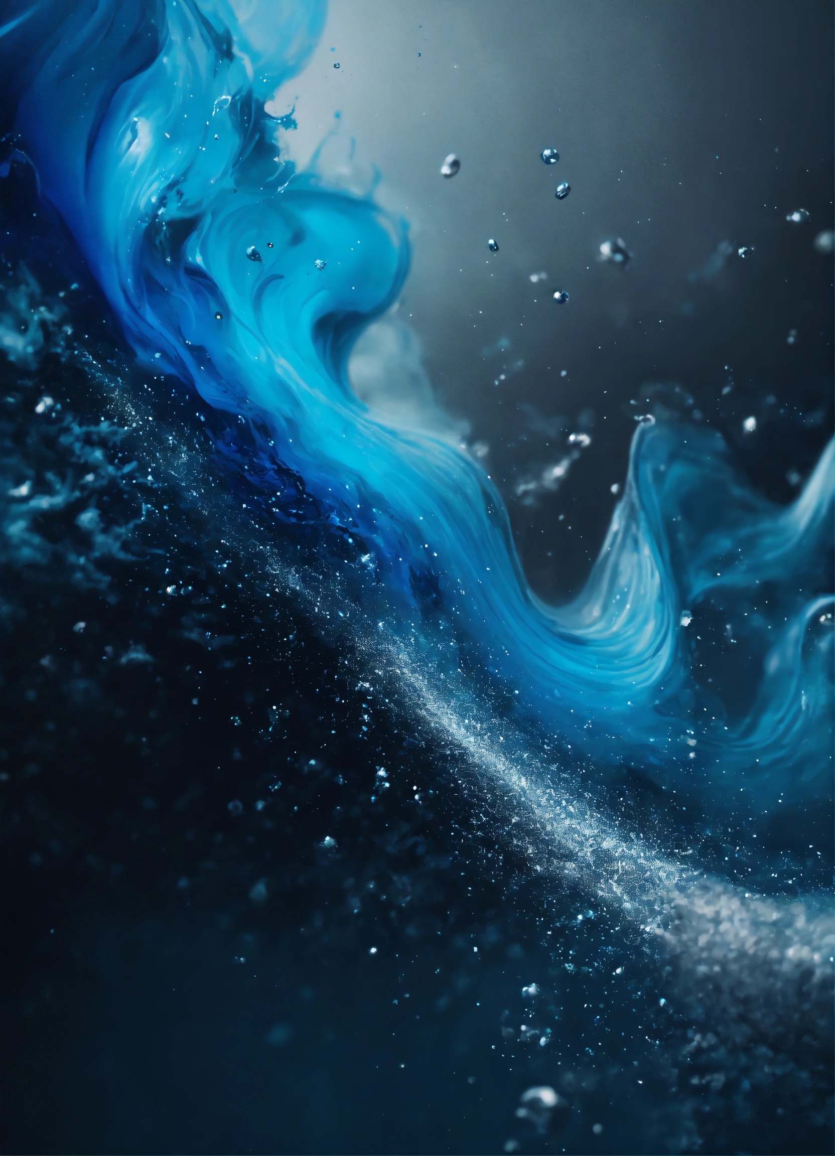 Lexica - Glitter mist. Paint water splash. Magic spell. Blue silver ...