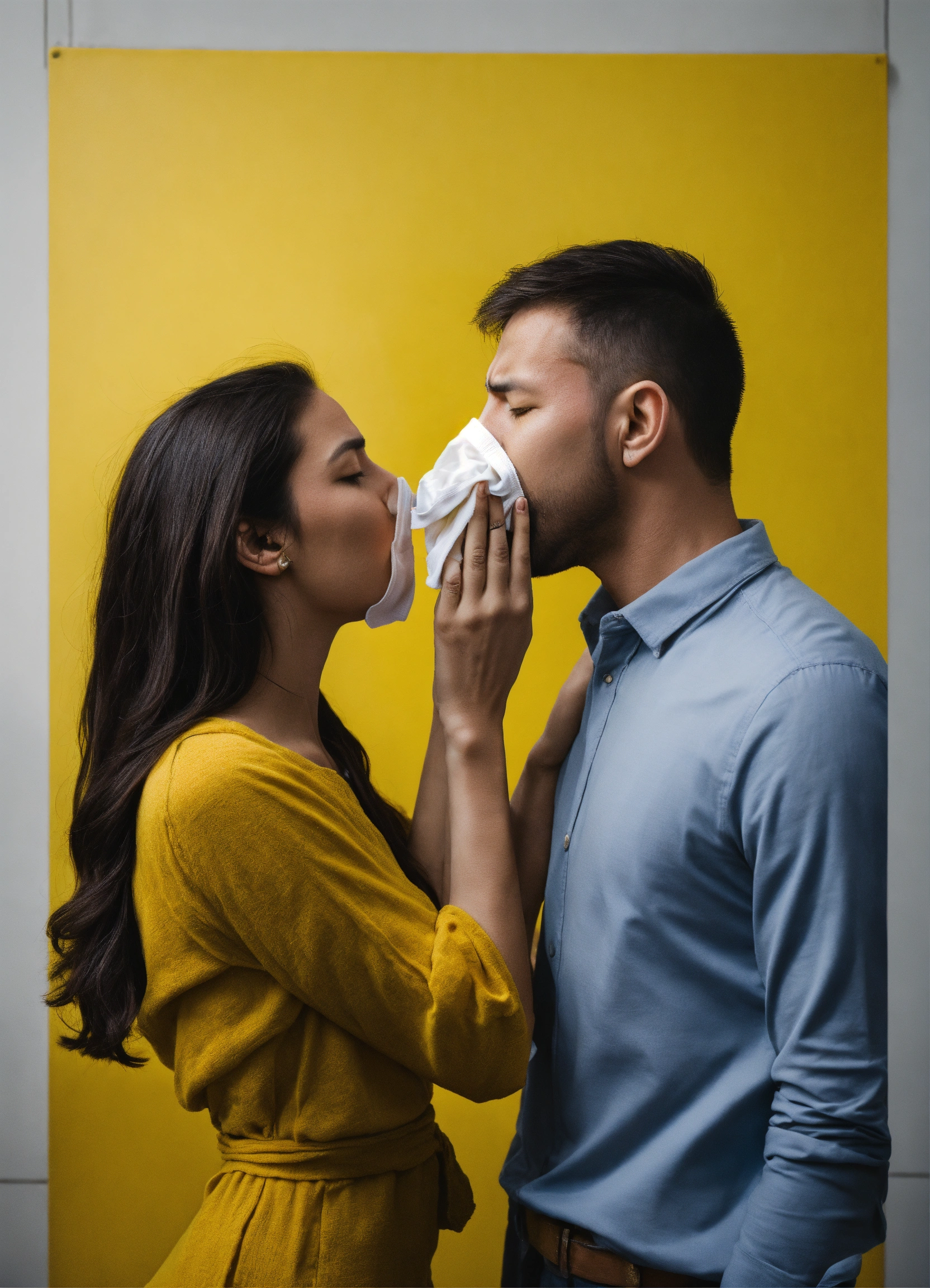 Lexica - Realistic photo of a man breathing out yellow foul air from ...