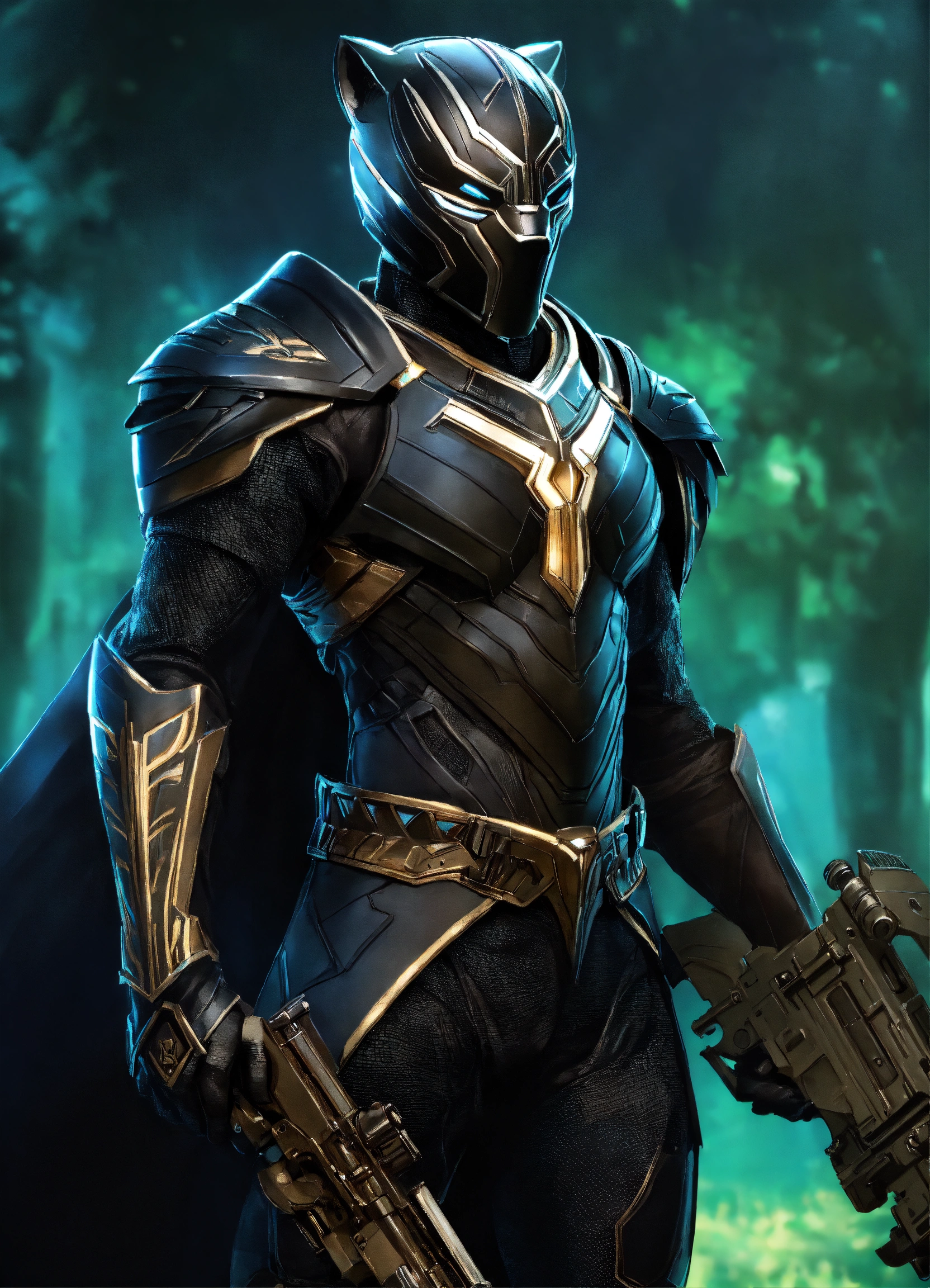 Lexica - High elf sci fi black panther sci fi elven armor, black armor ...