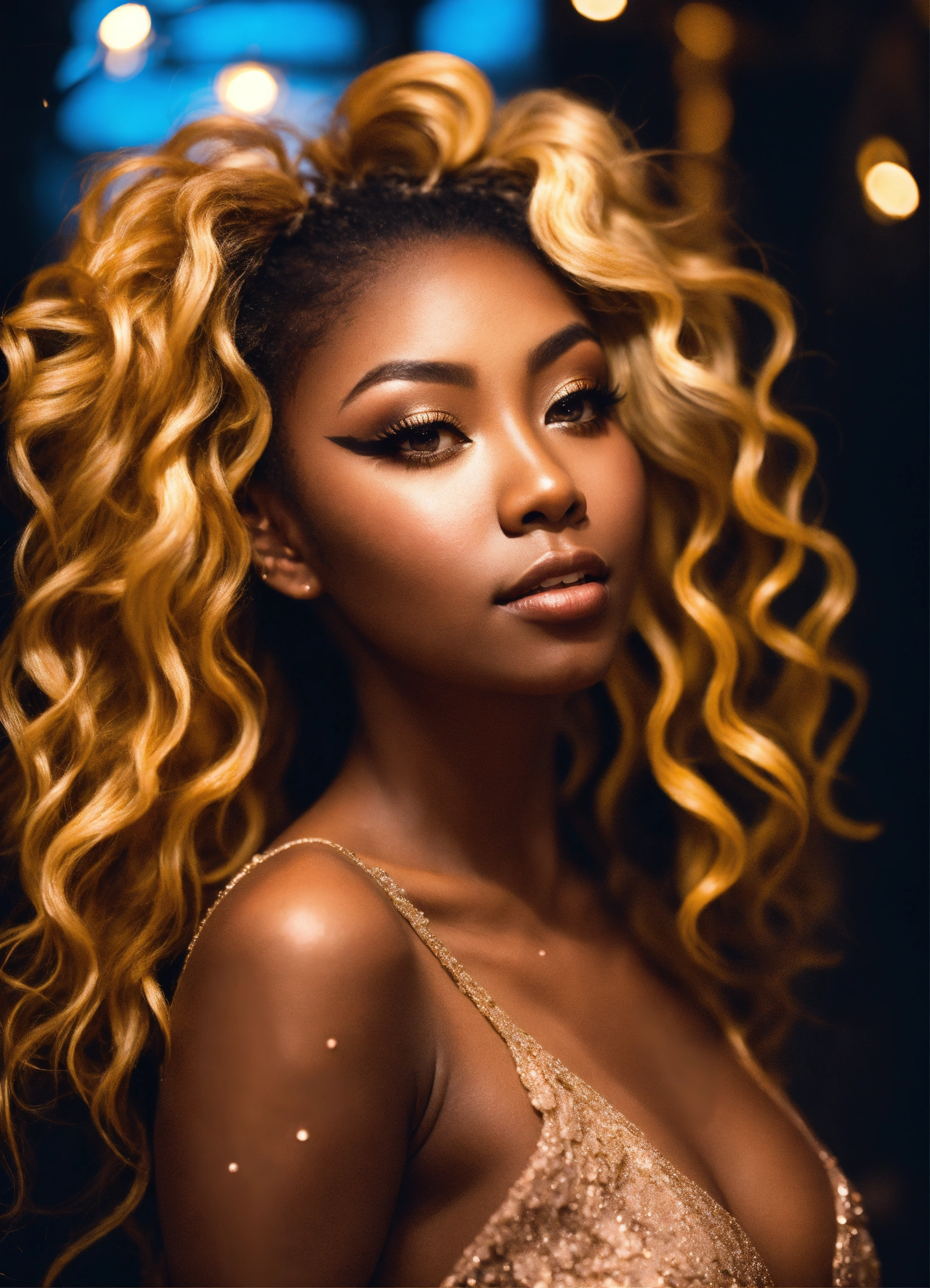 Lexica - African American woman looking back over her shoulder made ...