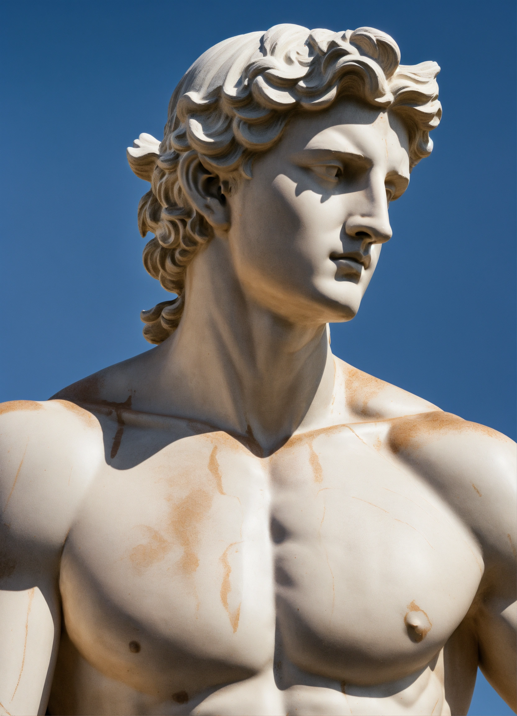Lexica - Simple muscular greek god statue with middelparting hair white ...