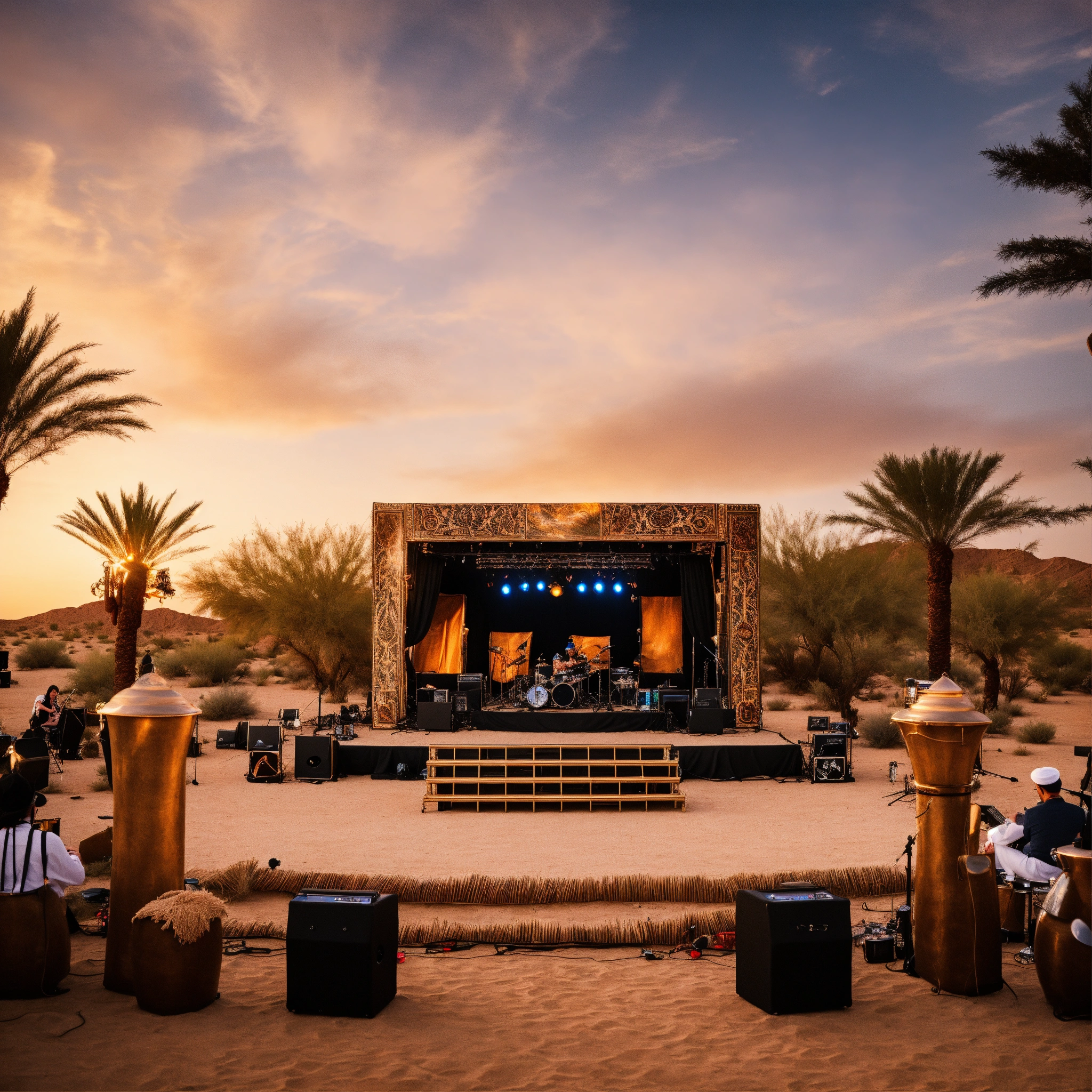 Lexica - Desert Arabian themed outdoor concert stage with live music bands