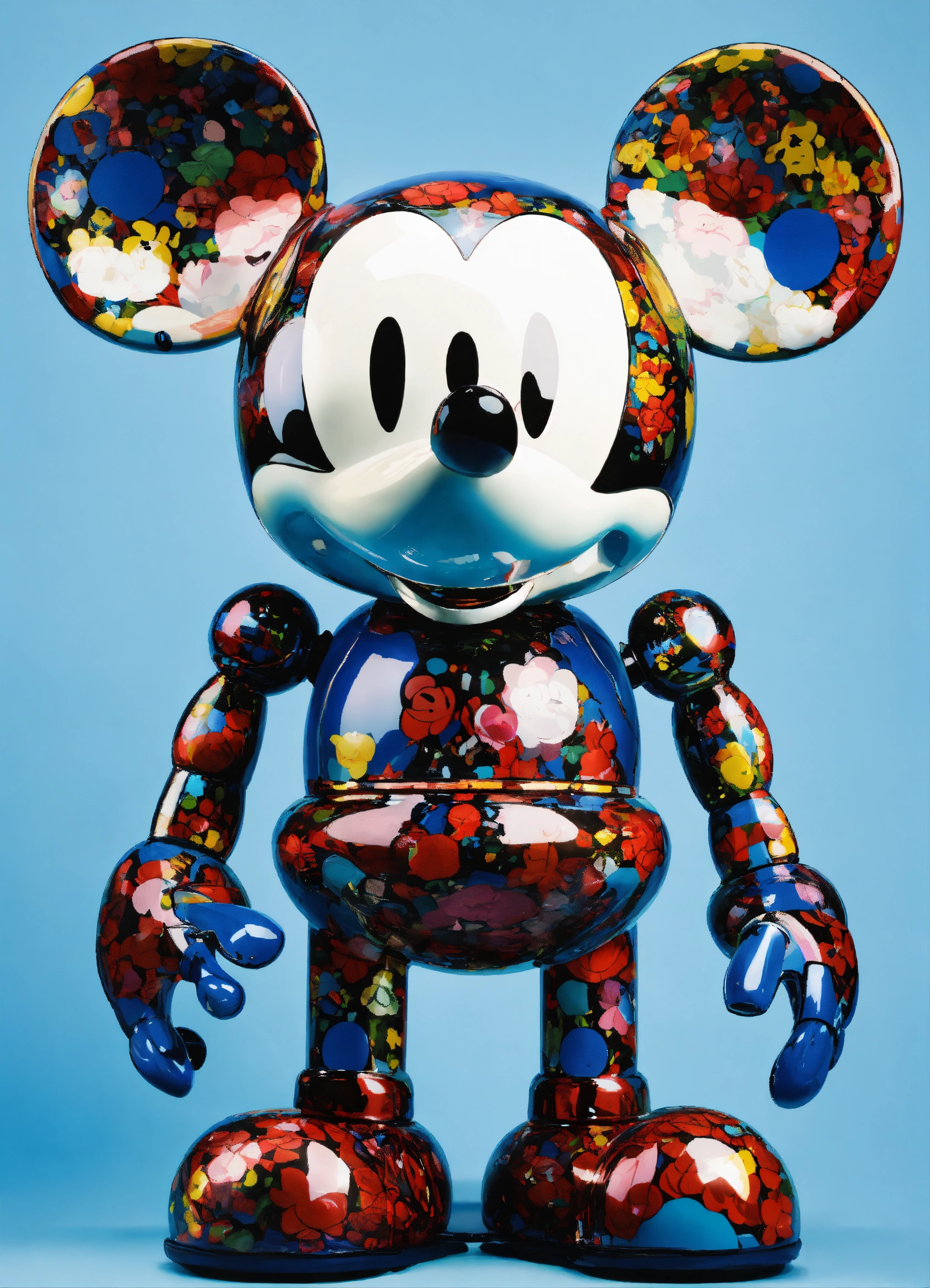Lexica - Mickey robot jeff koons murakami ceramics pop art blue background