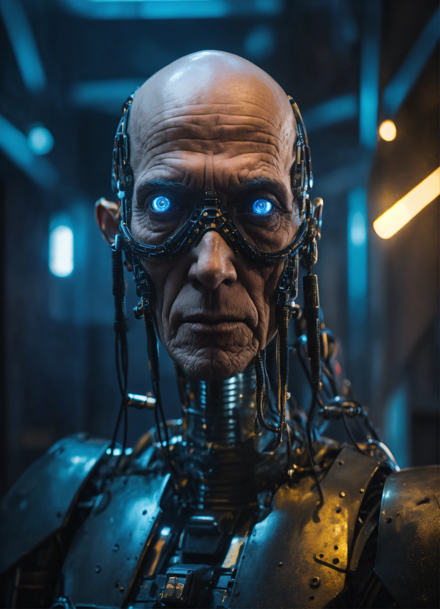 Lexica - A realistic full body photograph of a creepy 70-year-old ...