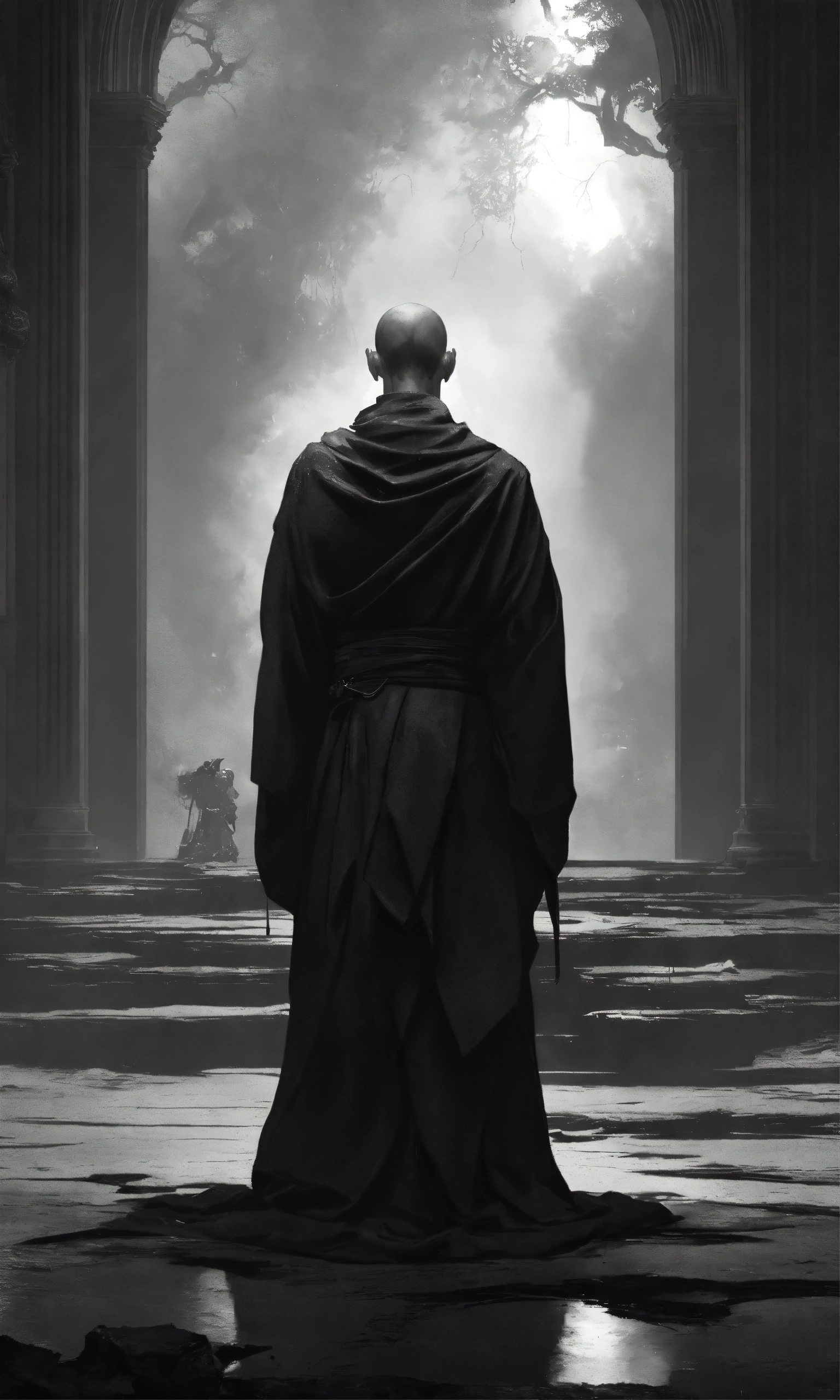 Lexica - A monk god meditating in a empty void, fantasy, trending on ...