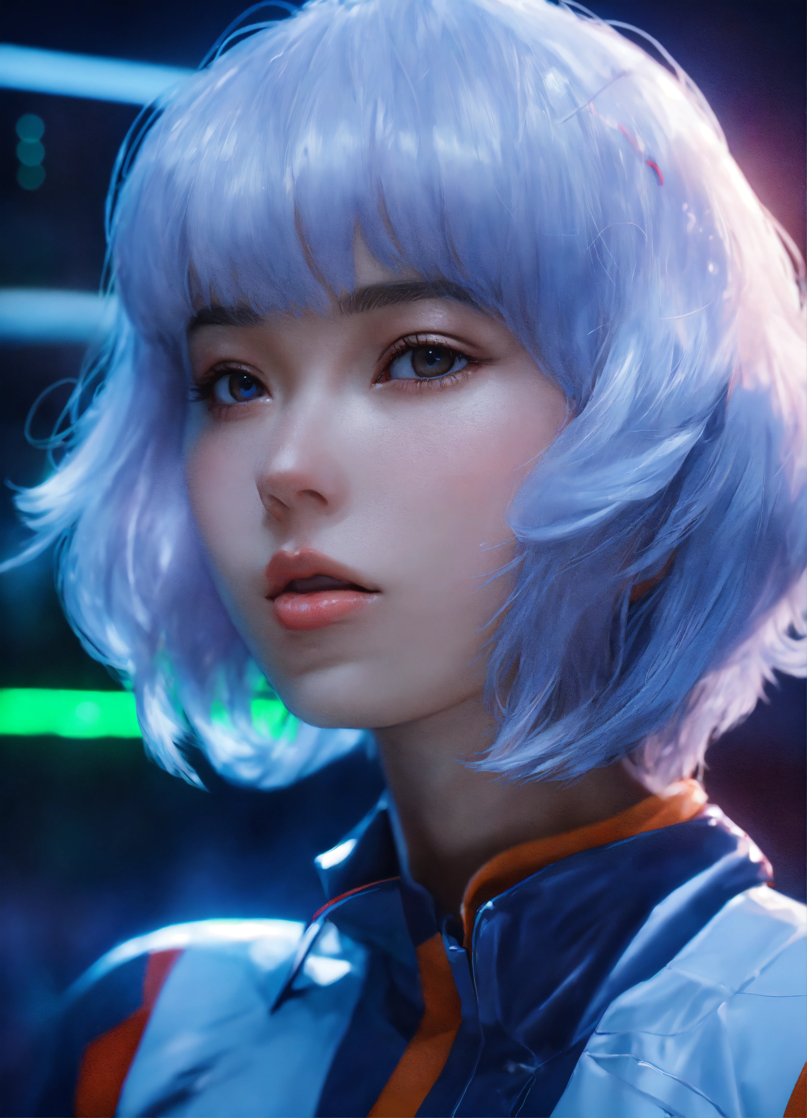Lexica - Portrait of an AI that looks like Rei Ayanami from Neon ...
