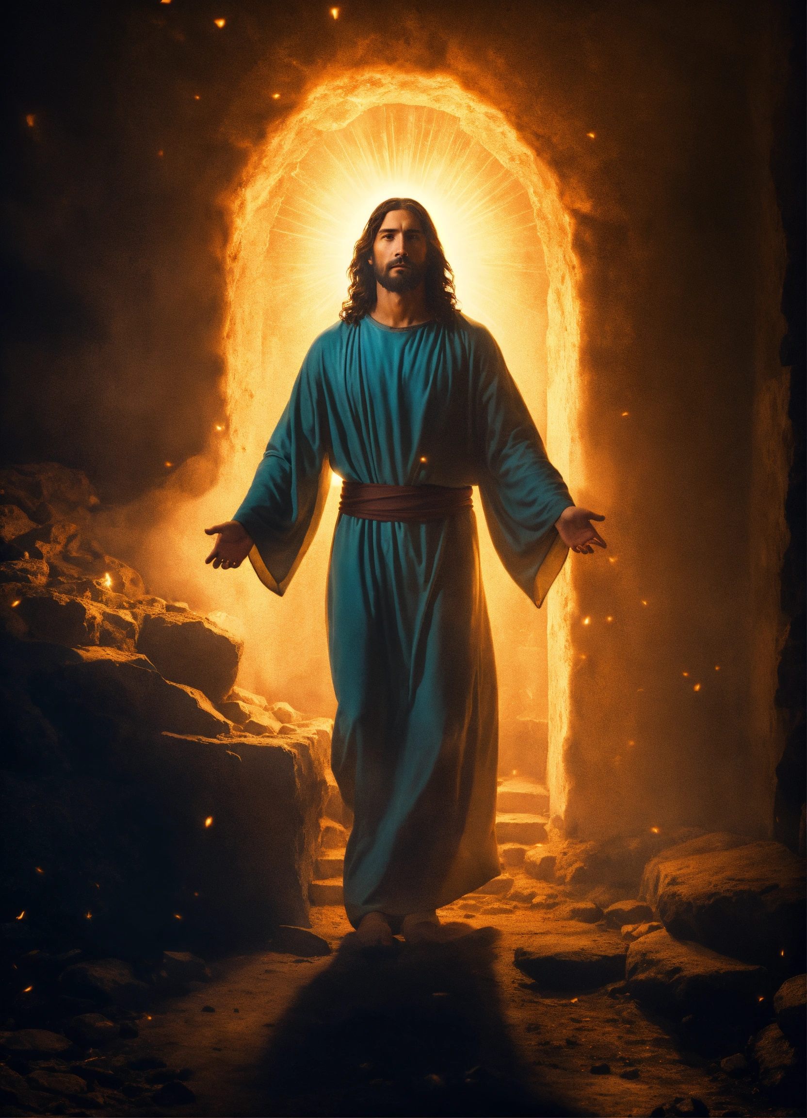 Lexica - JESUS EMERGING FROM THE DARK. A LIGHT IN HIS HEART. 8K ...