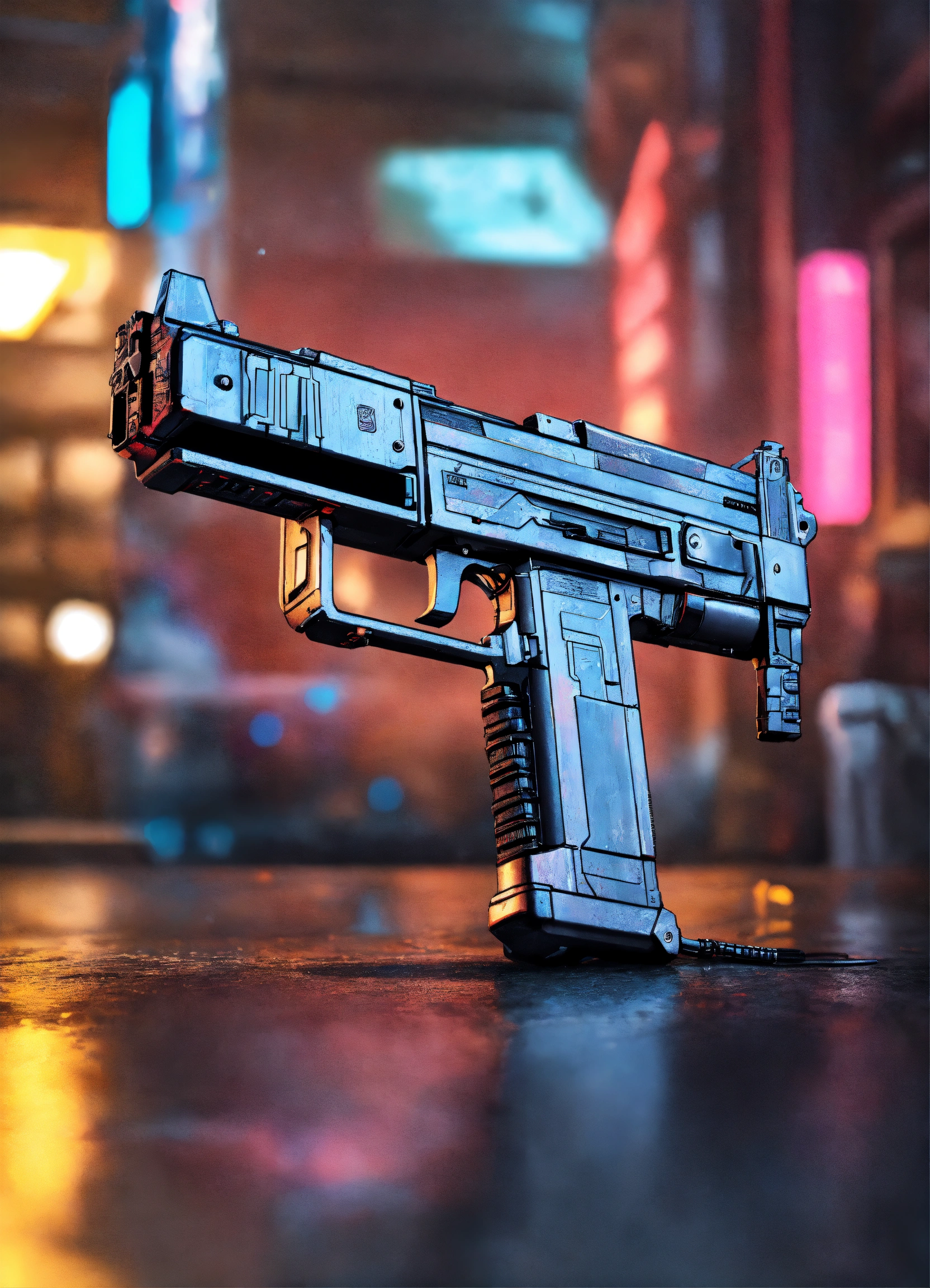 Lexica - Cyberpunk machine pistol like a gun metal gray out mac-10 ...