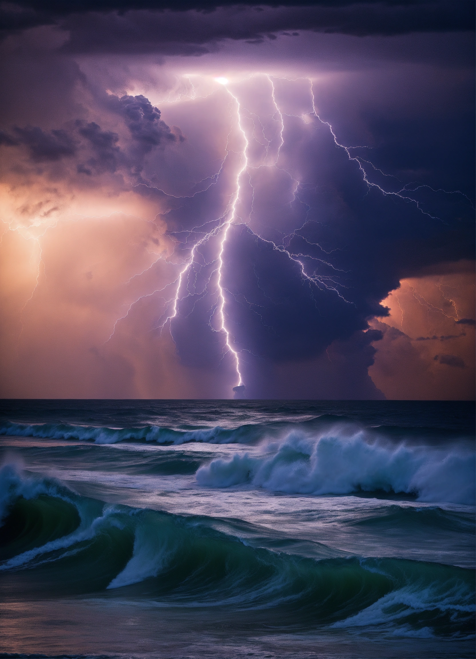 Lexica - Sea scenery, lightning, massive swell.