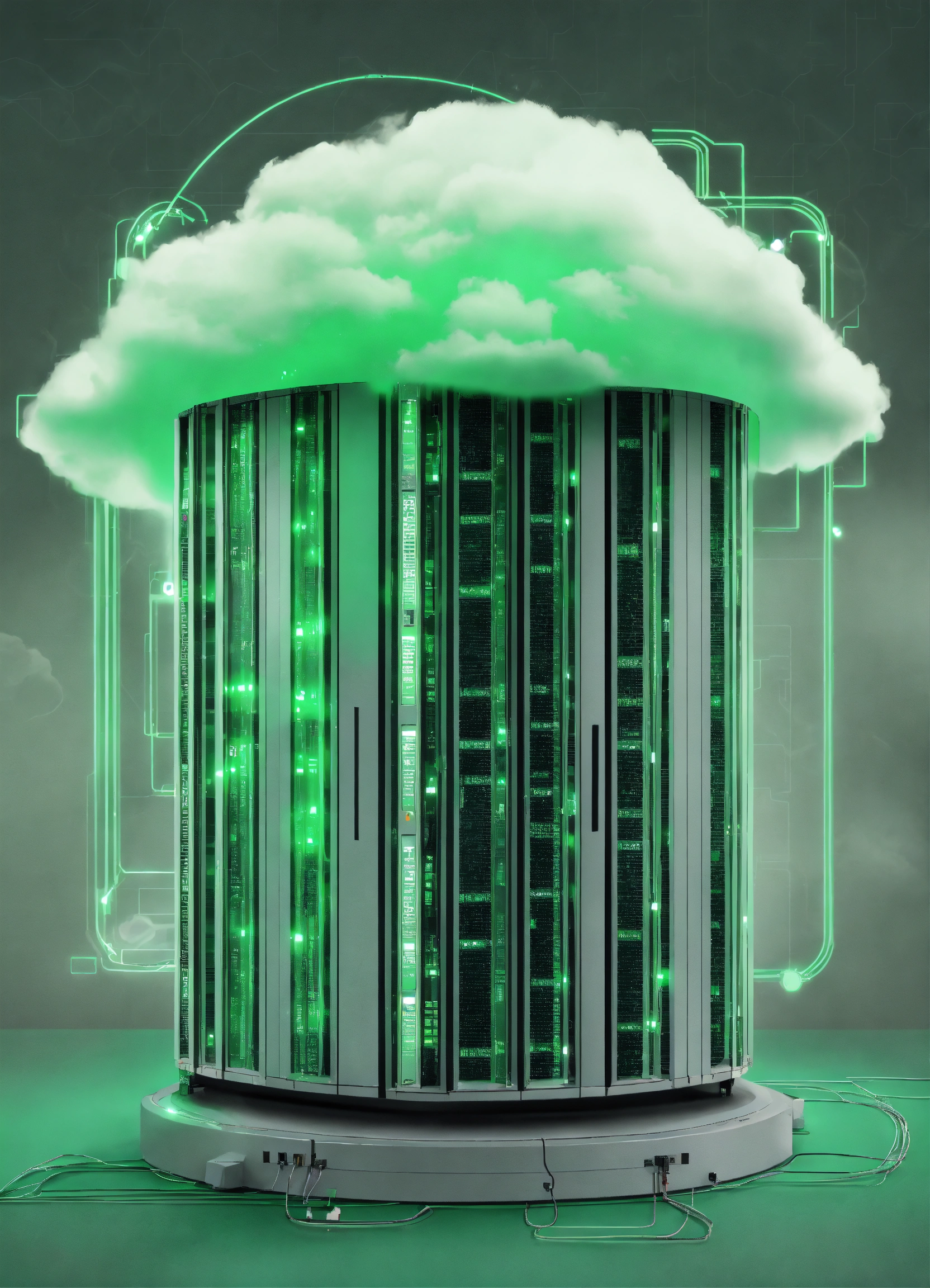 Lexica - IT pop style 2D poster network servers sending information to ...