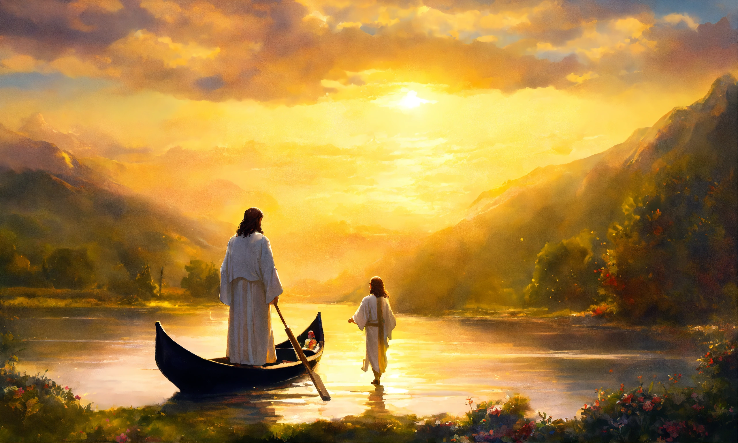 Lexica - Jesus Christ with adored ones with peace and joy hope calm and ...