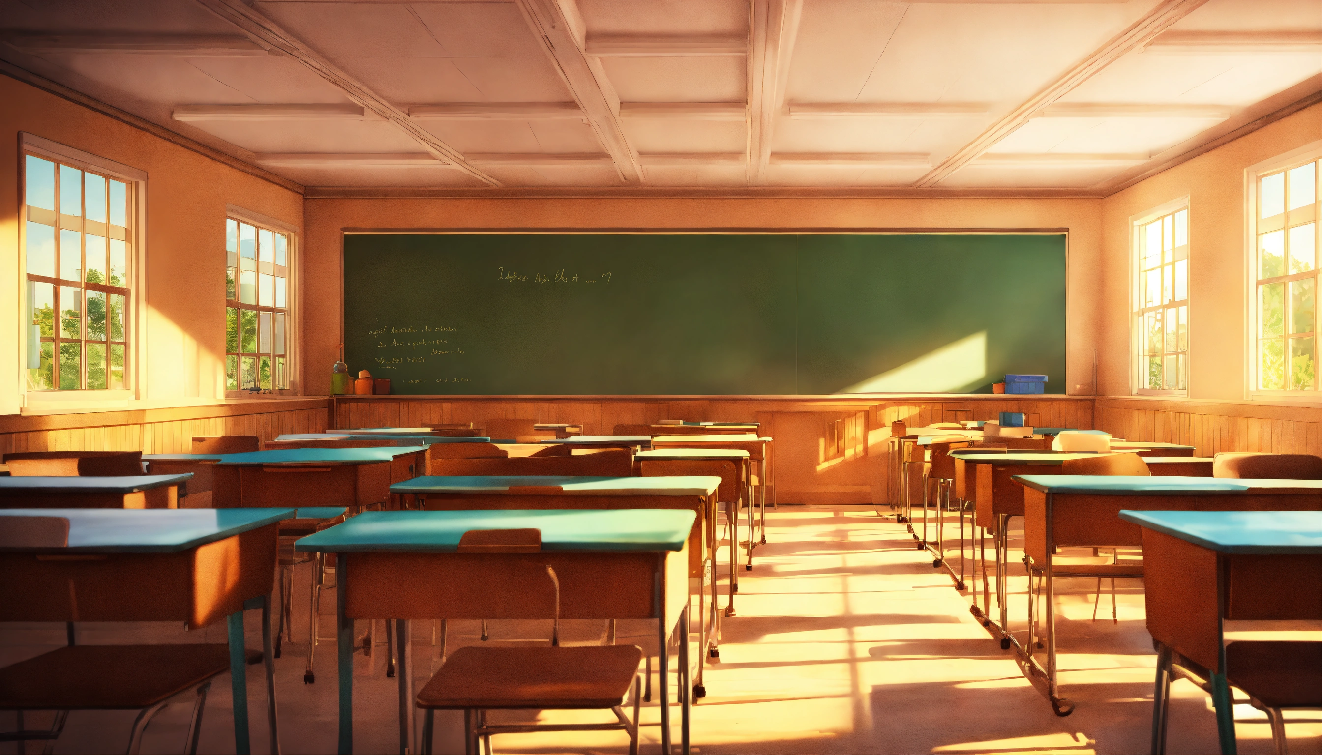Lexica - Empty school classroom beautiful illustration, intricate ...