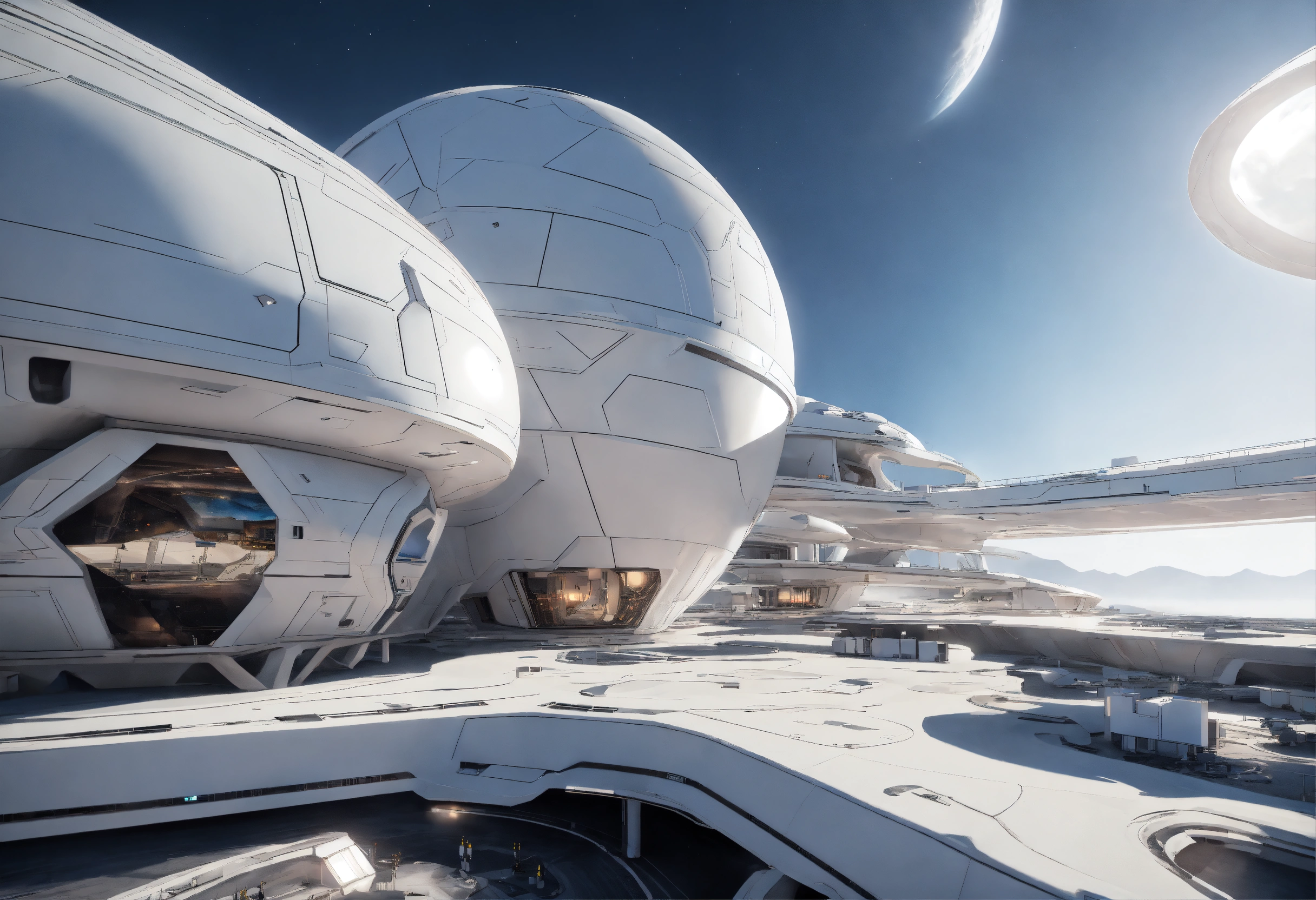 Lexica - Zoom out on the outside of an incredible modern white 360 ...