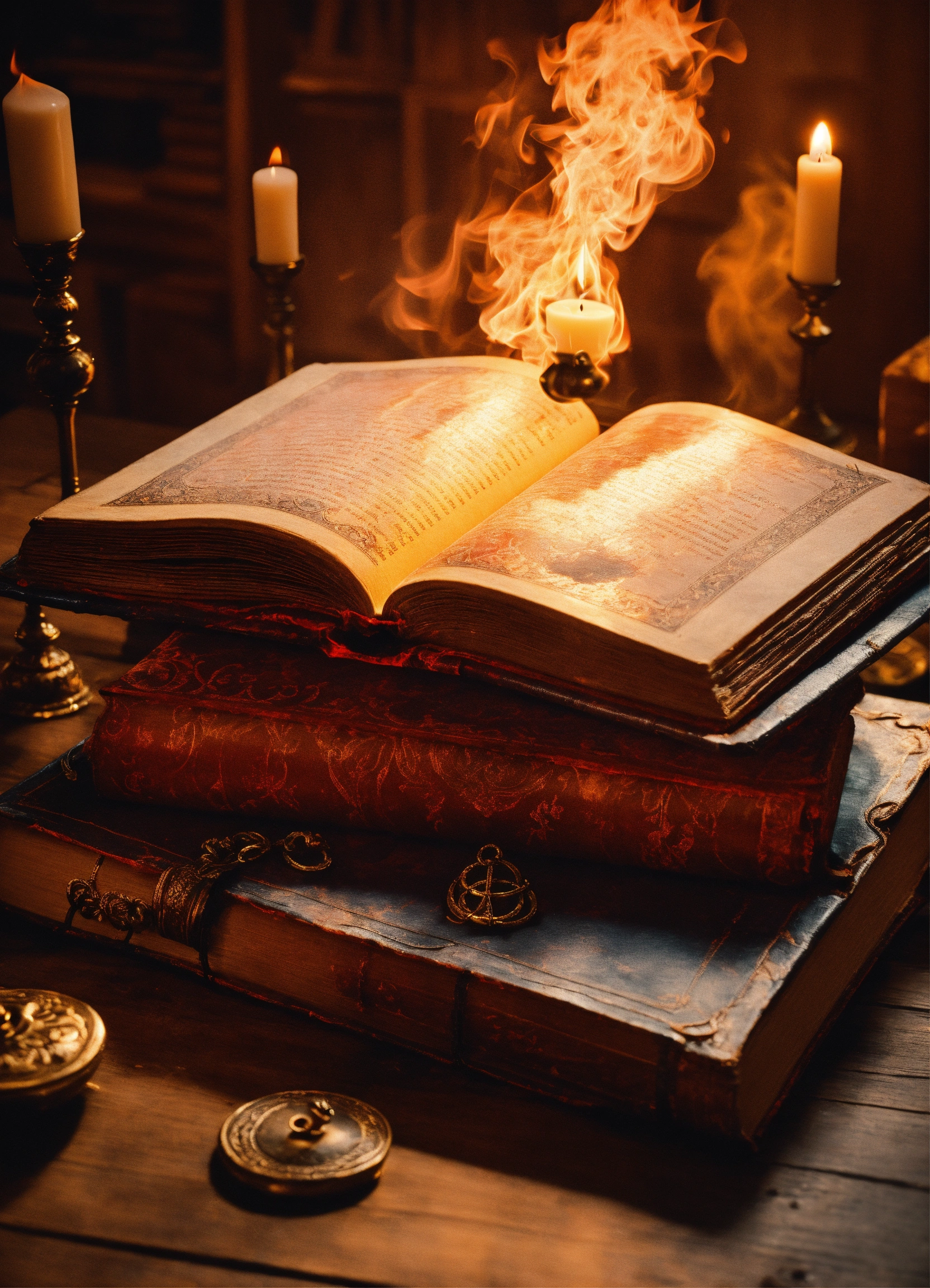 Lexica - A cursed magical book laying on a table, cursed vibes, evil ...