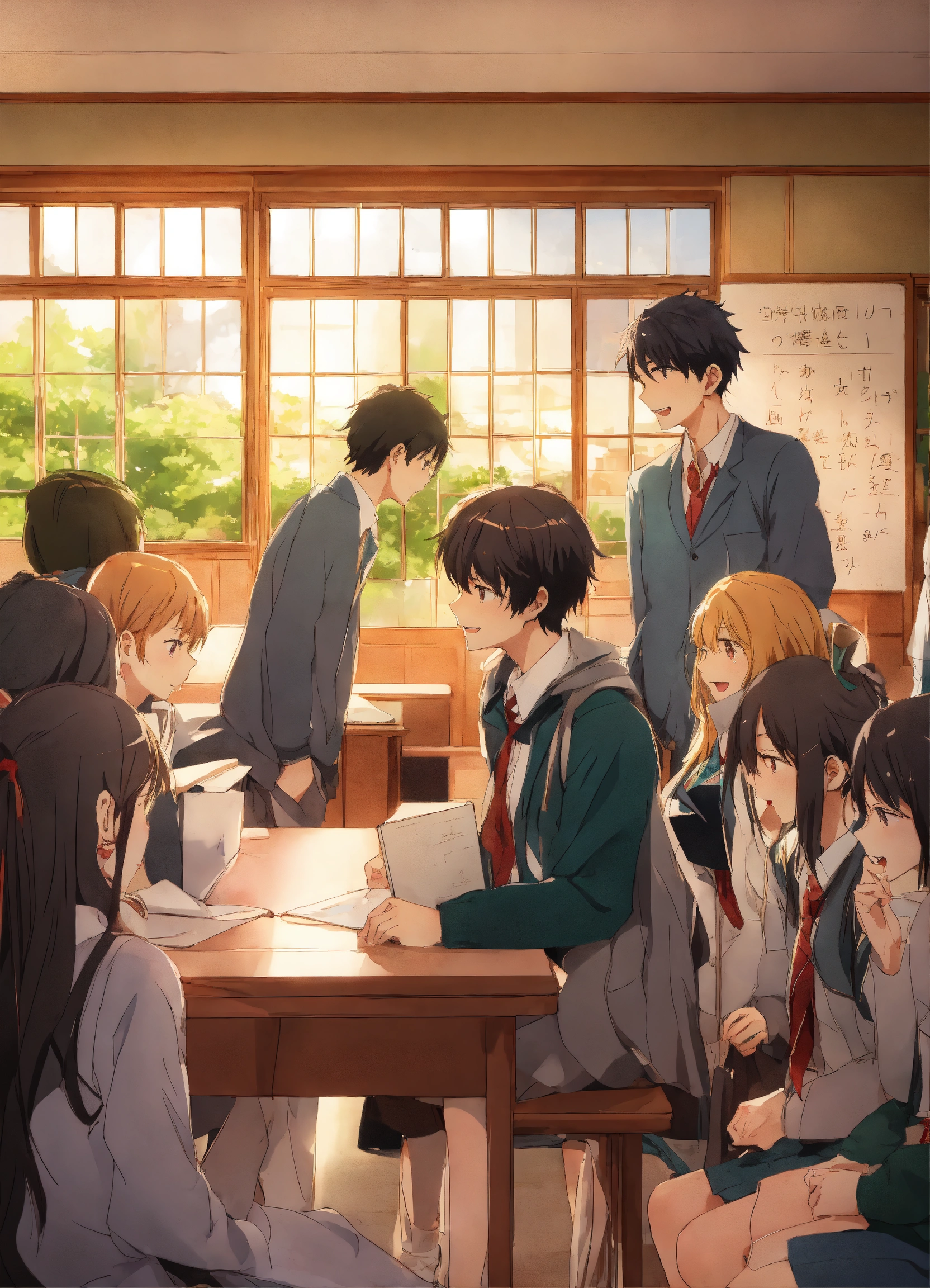 Lexica - Anime scene featuring high school students having fun with ...