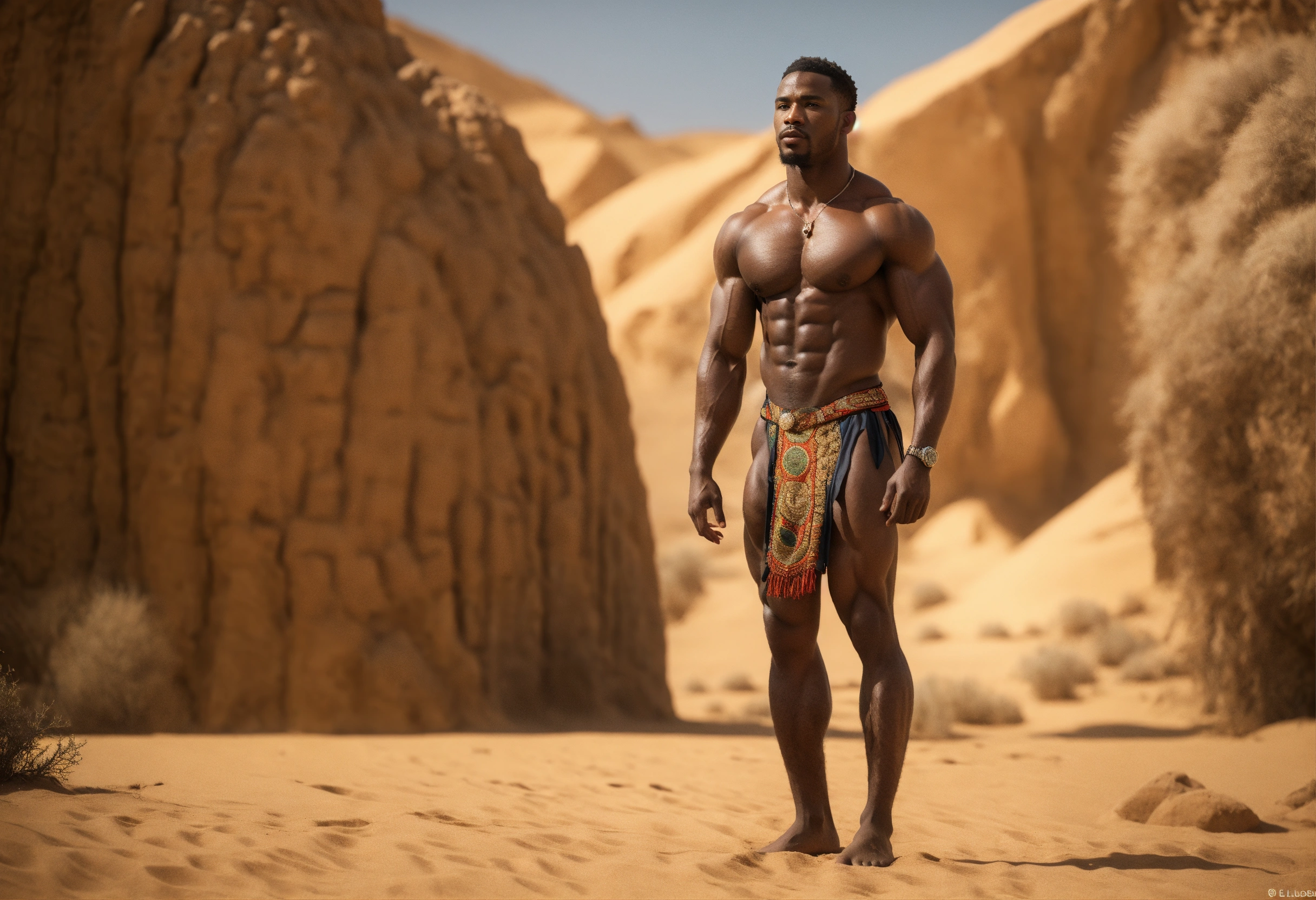 Lexica - Full body shot of a stunningly handsome African man in soft ...