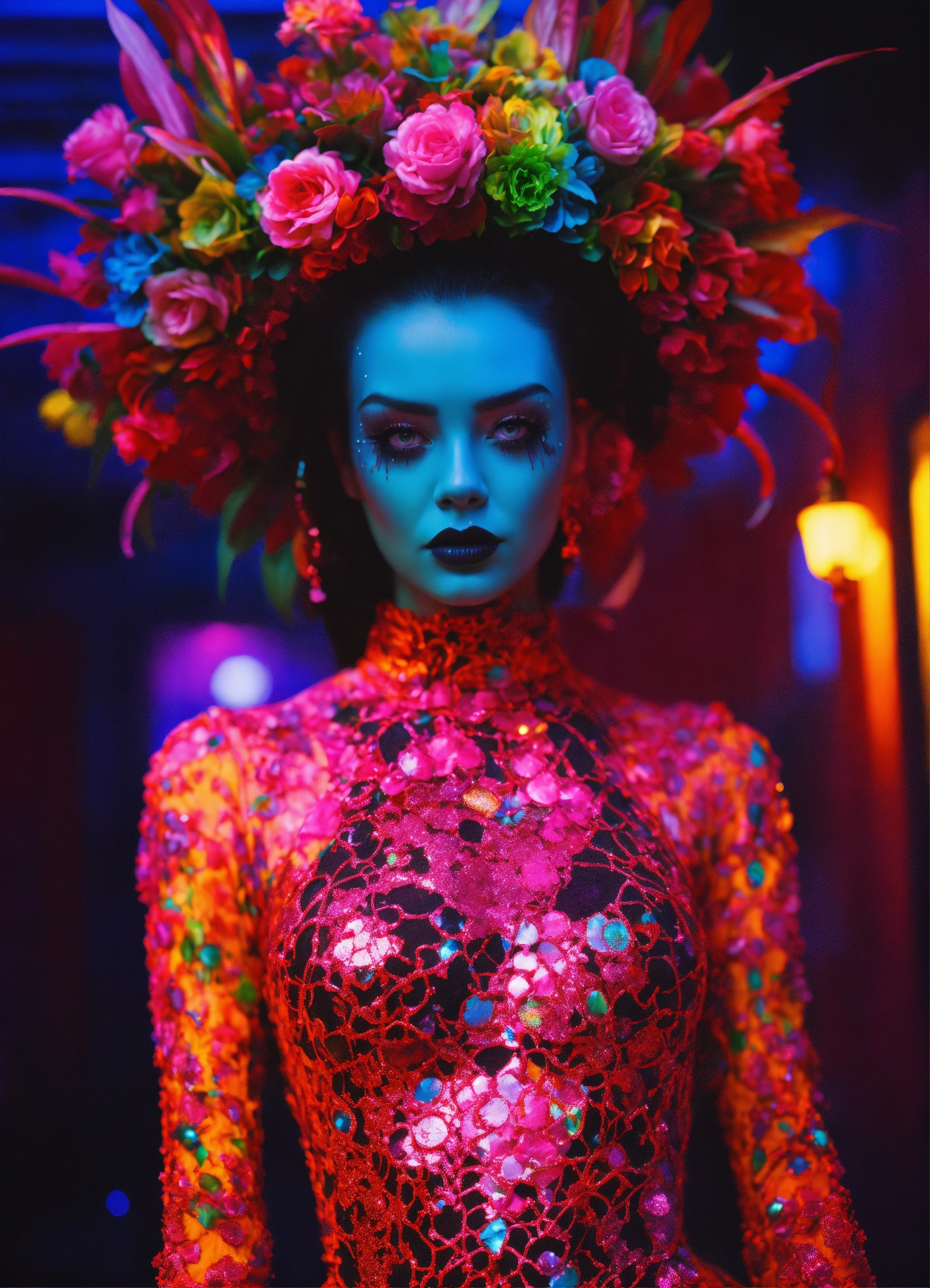 Lexica - Full body portrait Fashion, of Pinhead DMT black light glitter ...