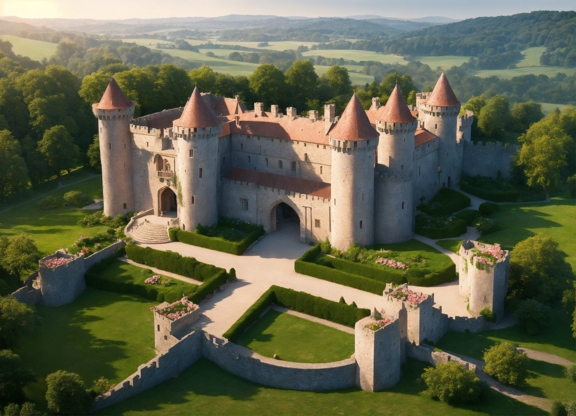 Lexica - Ultra realistic, photorealistic, bird's eye view of a small ...