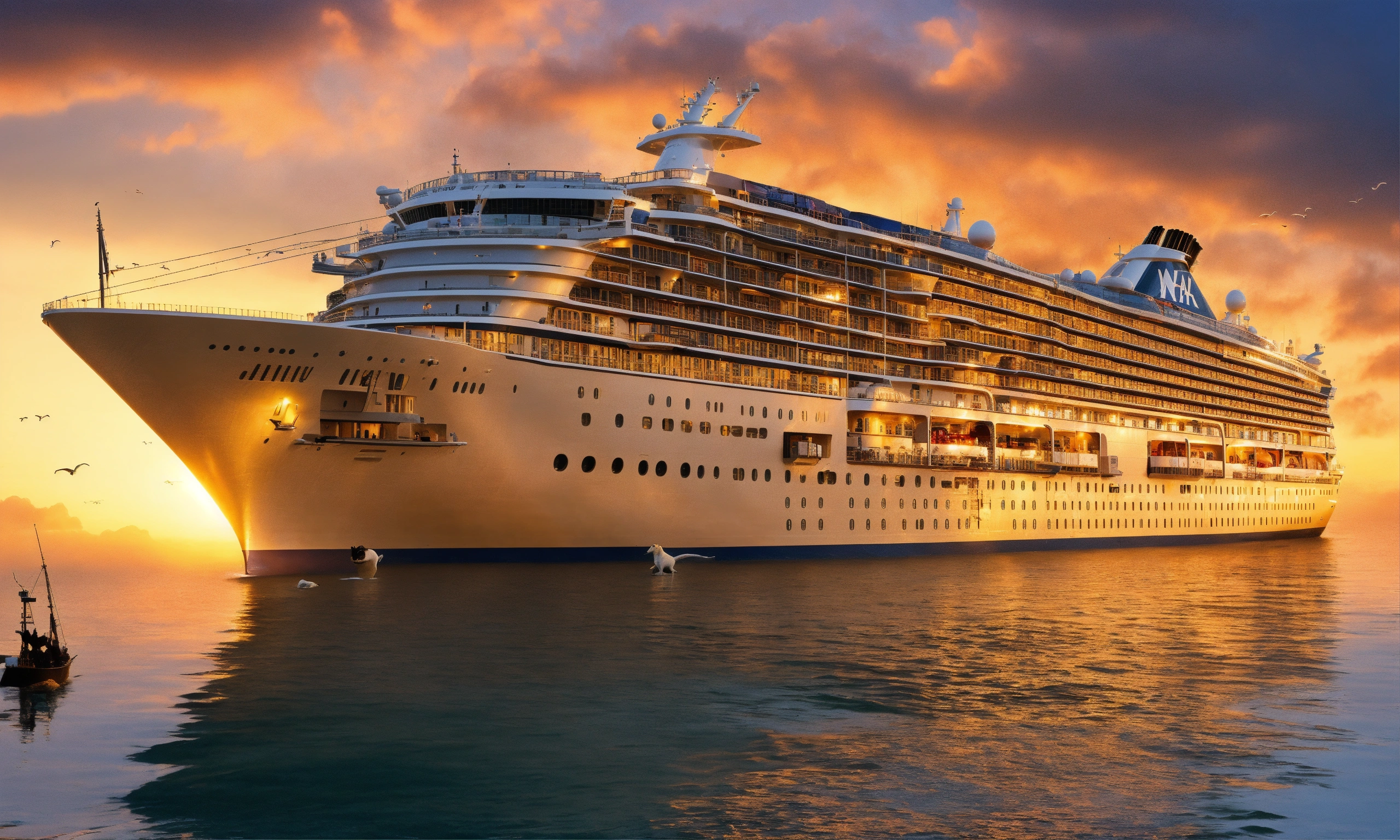 Lexica - Modern day Noah's ark. Modern cruise ship with animals as ...