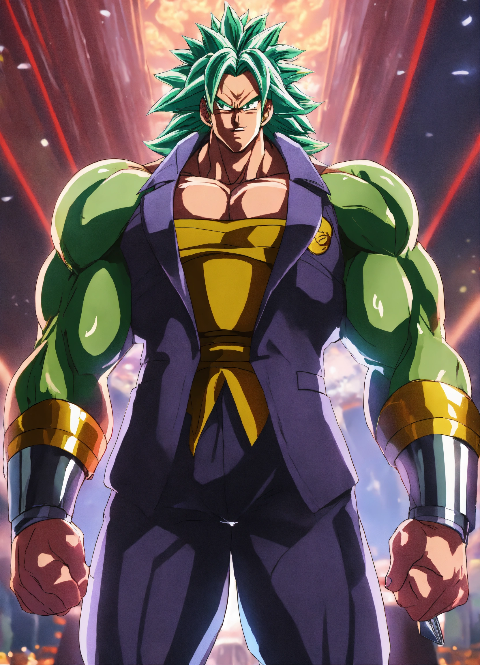 Lexica - Broly from DBZ dressed up in a suit and tie for the red carpet.