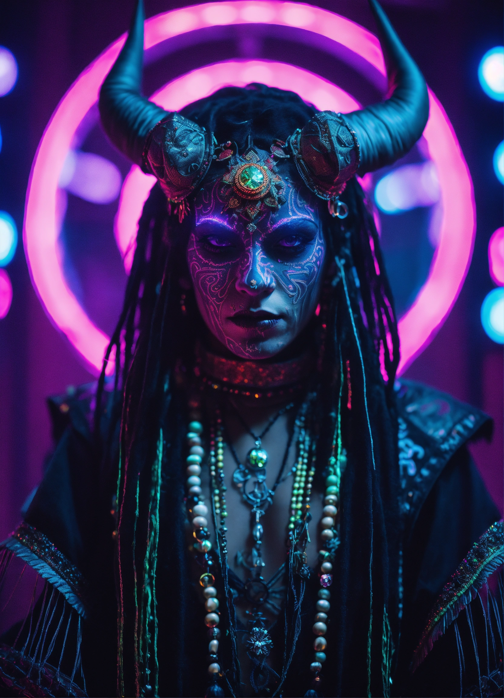 Lexica - I’m Photorealistic portrait of A gothic demon Shaman in folk ...