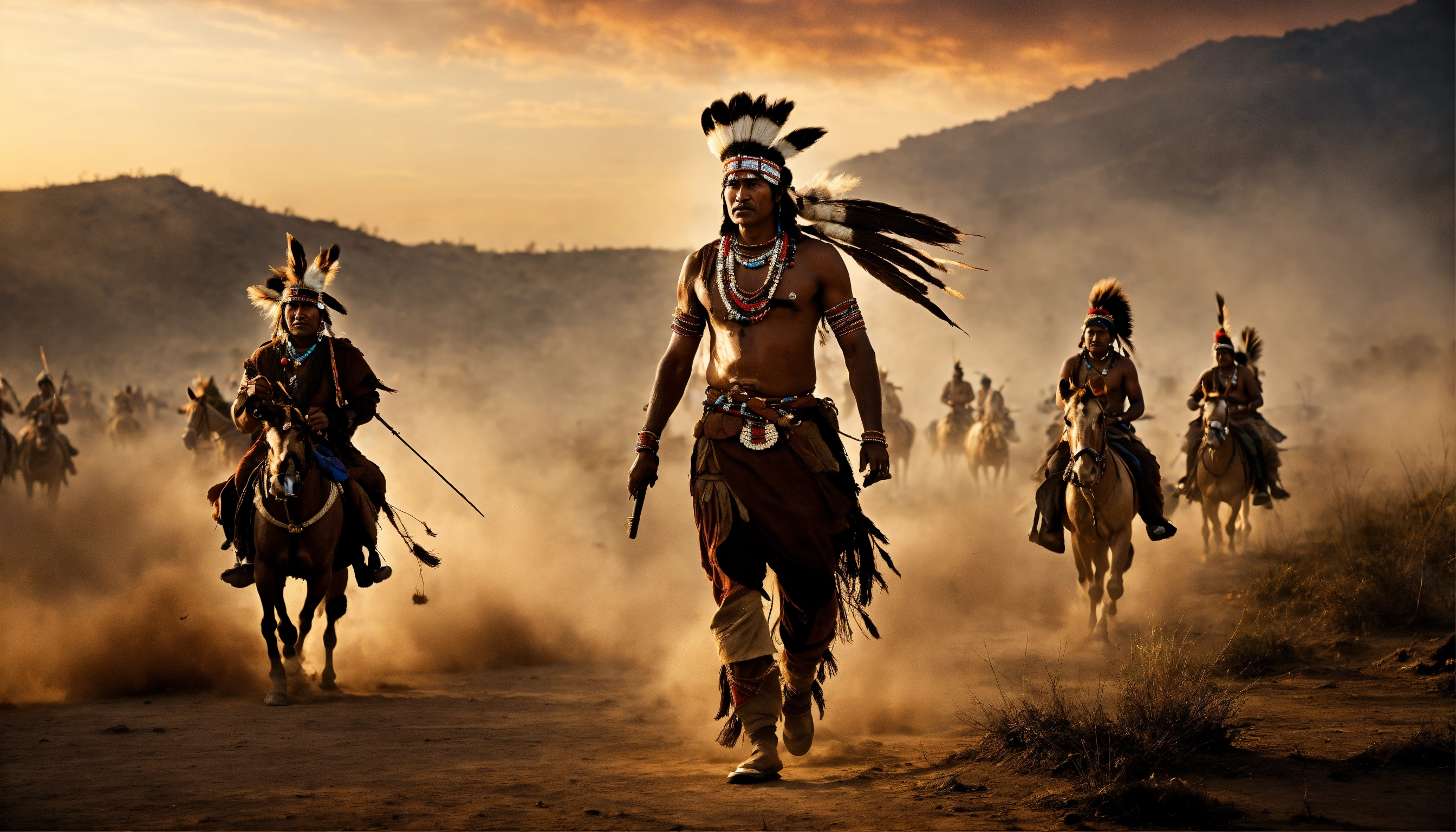 Lexica - Indian tribes. war. cinematic. real picture.