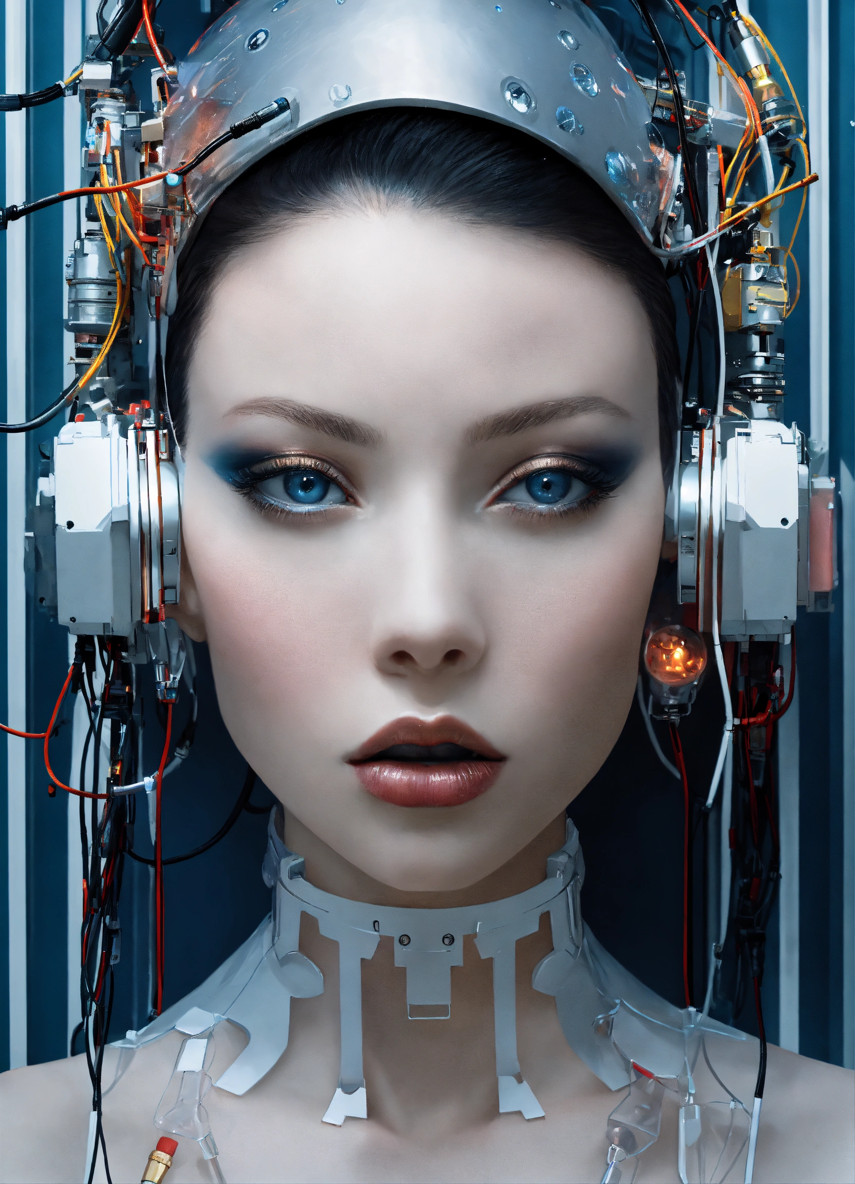 Lexica - Isometric face portrait Photography, in front of a silver wall ...