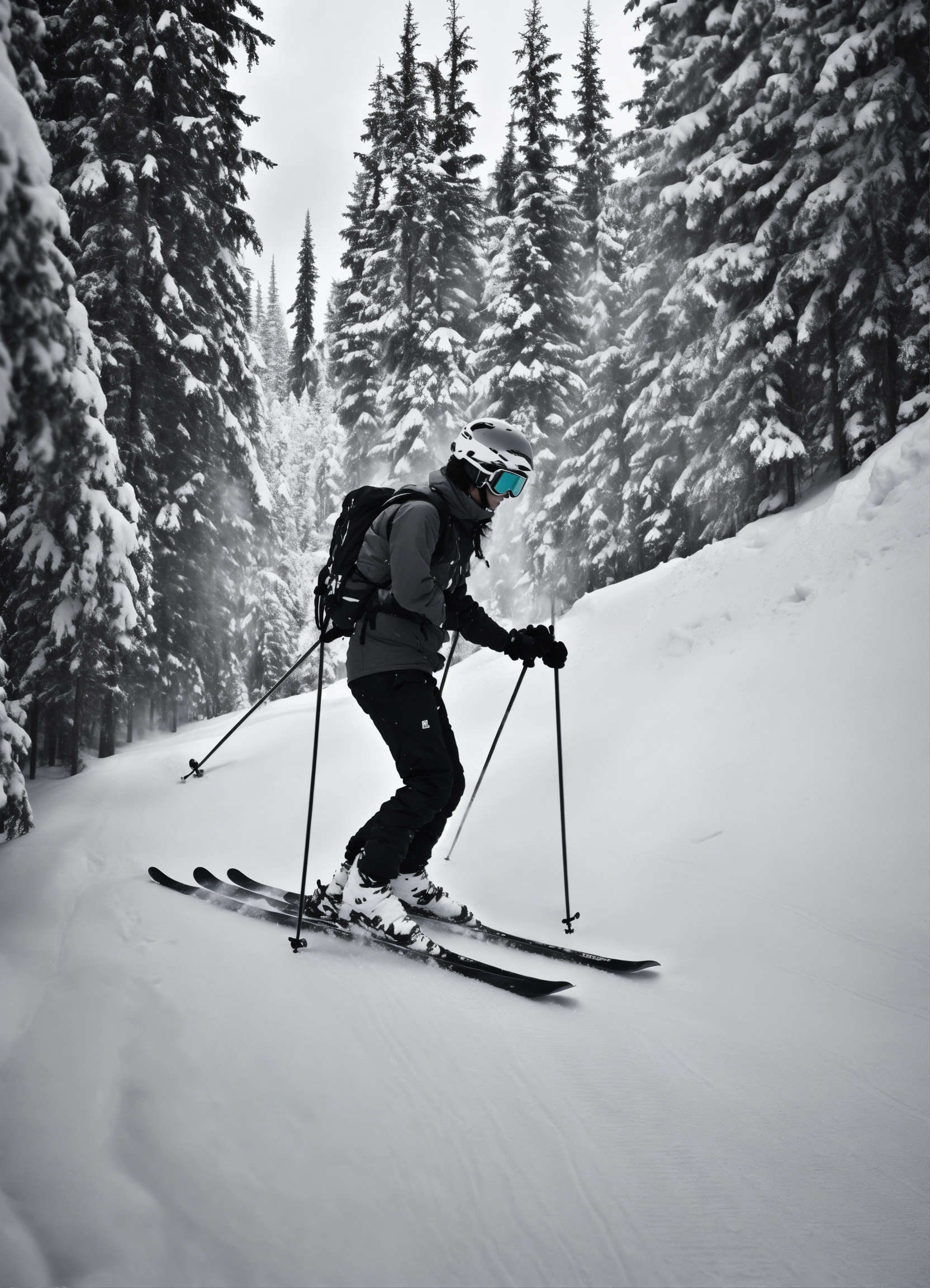 Lexica - Create a helping hand ski fi black and white colors only