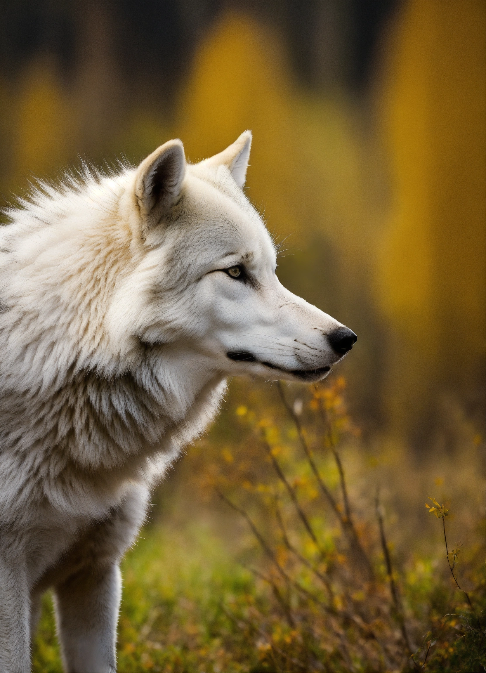 Lexica - A white wolf with a black spot that fades out on all sides ...