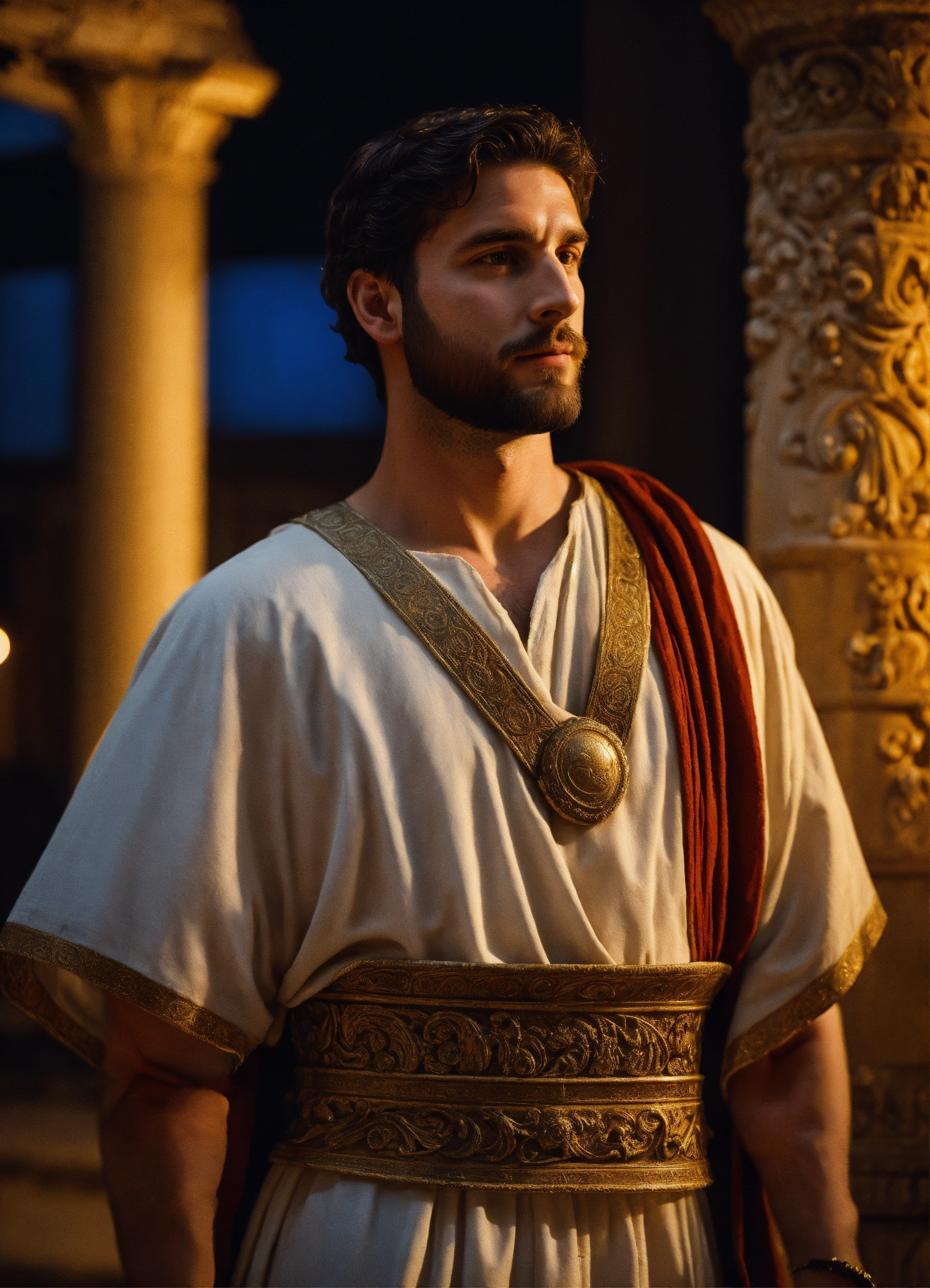 Lexica - A young rich noble handsome roman man wearing roman clothes ...