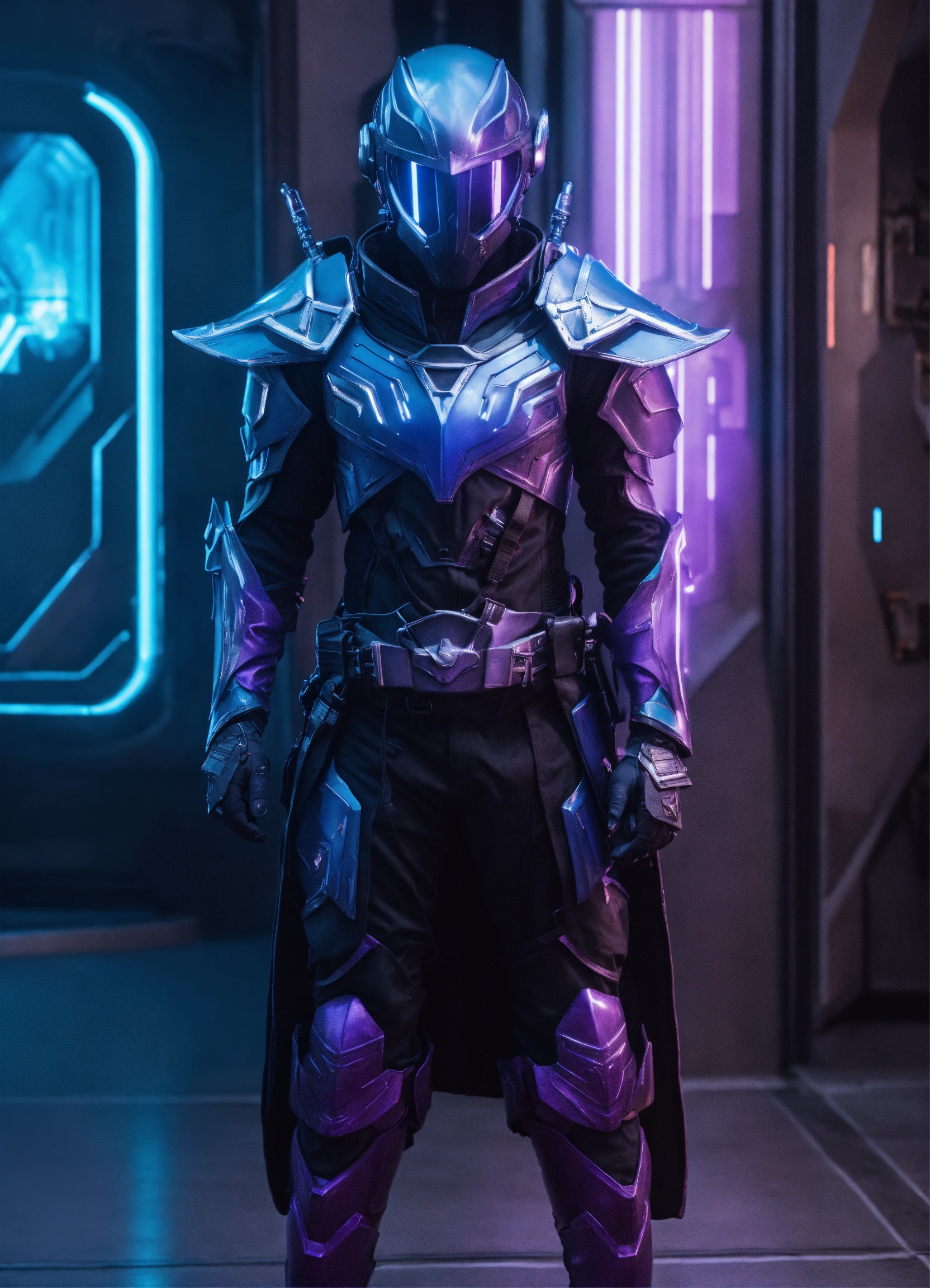 Lexica - Full body of a high elf sci fi soldier wearing heavy sci fi ...