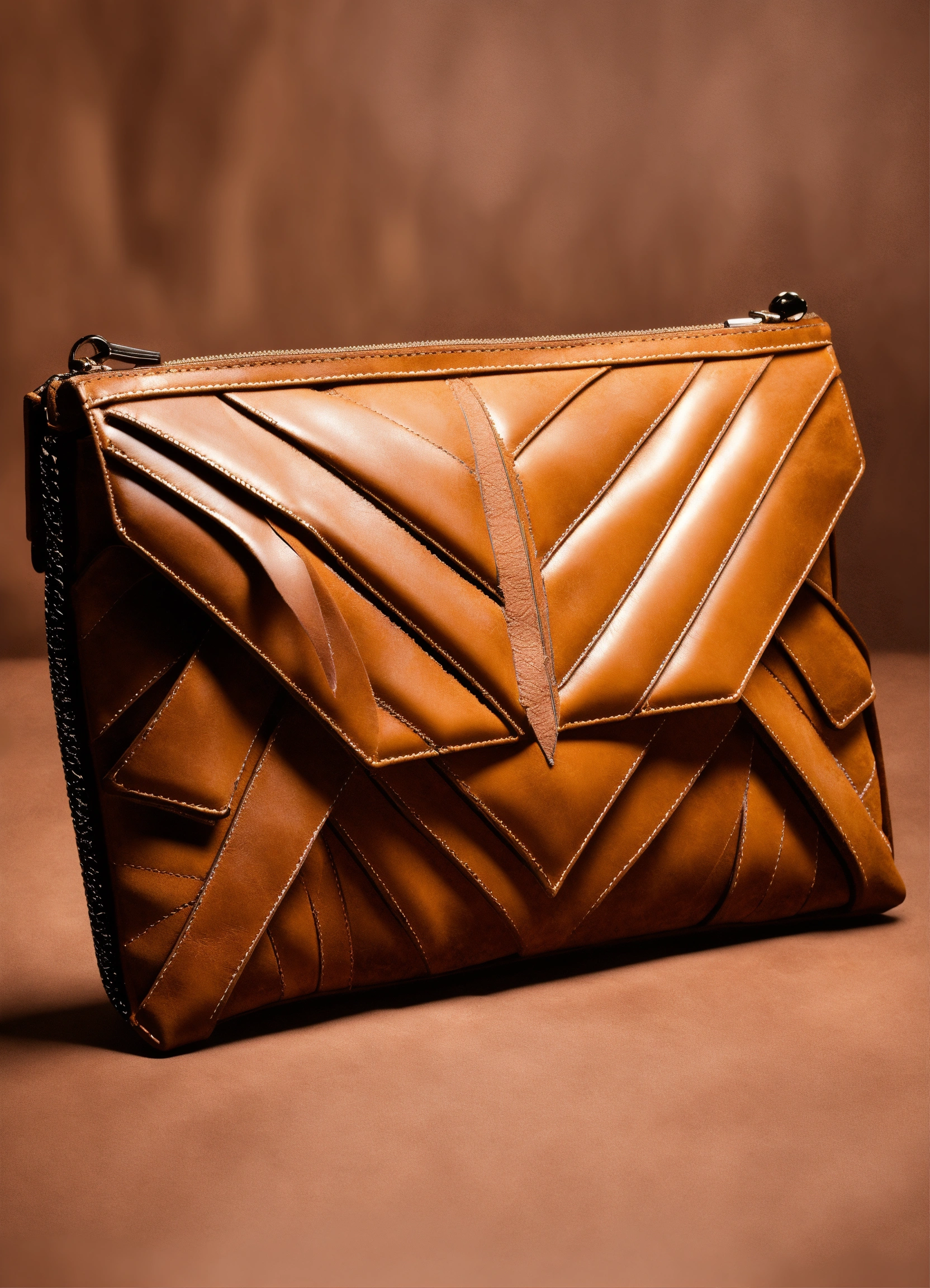 Lexica - Innovative brown matelassé leather clutch leather luxury ...