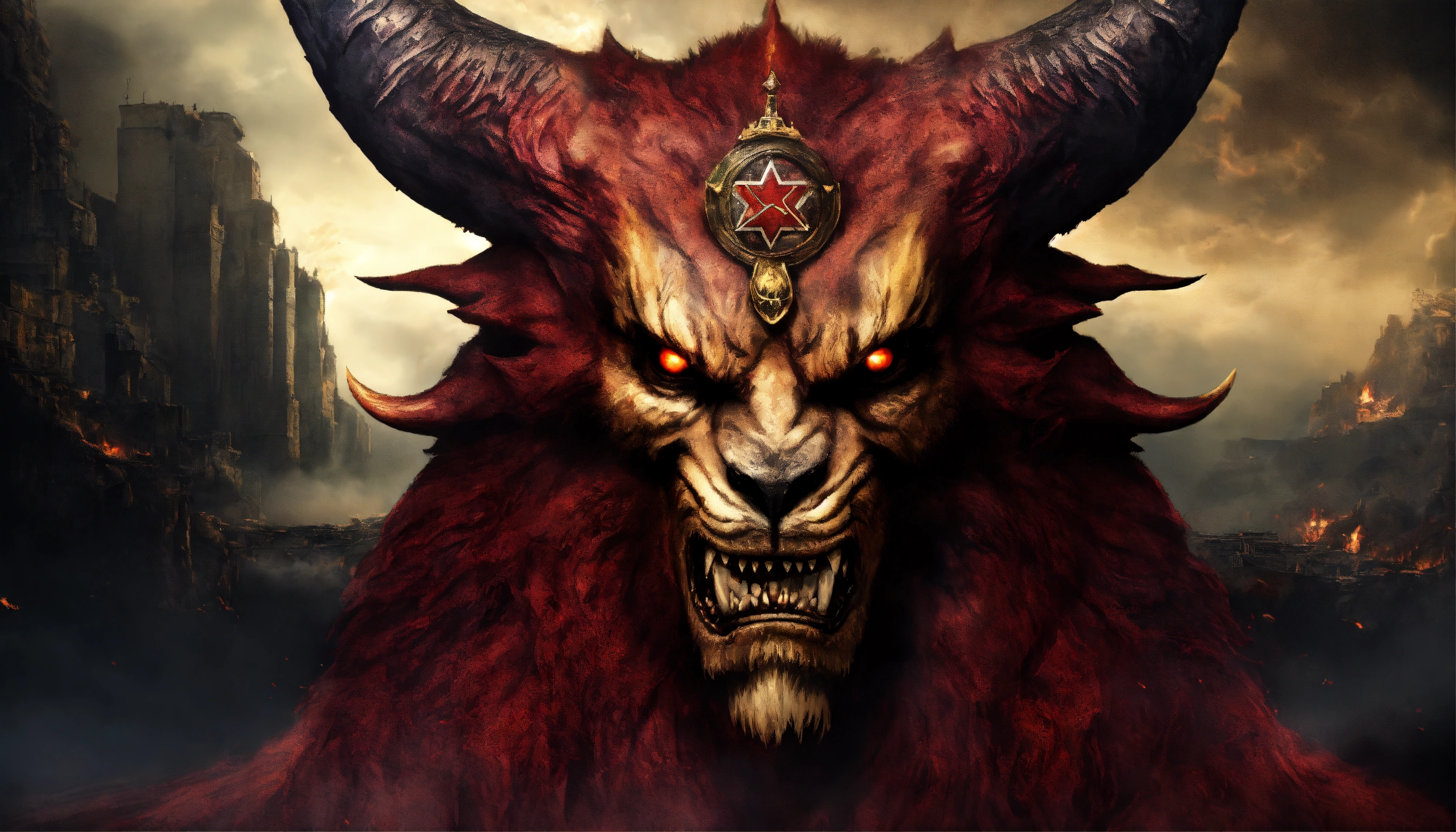 Lexica - Evil demonic Israel flag beast with an armageddon demon ...