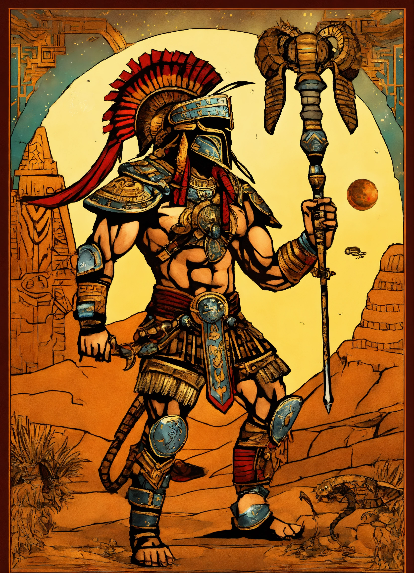 Lexica - Scorpio zodiac theme with Pluto background Aztec warrior with ...