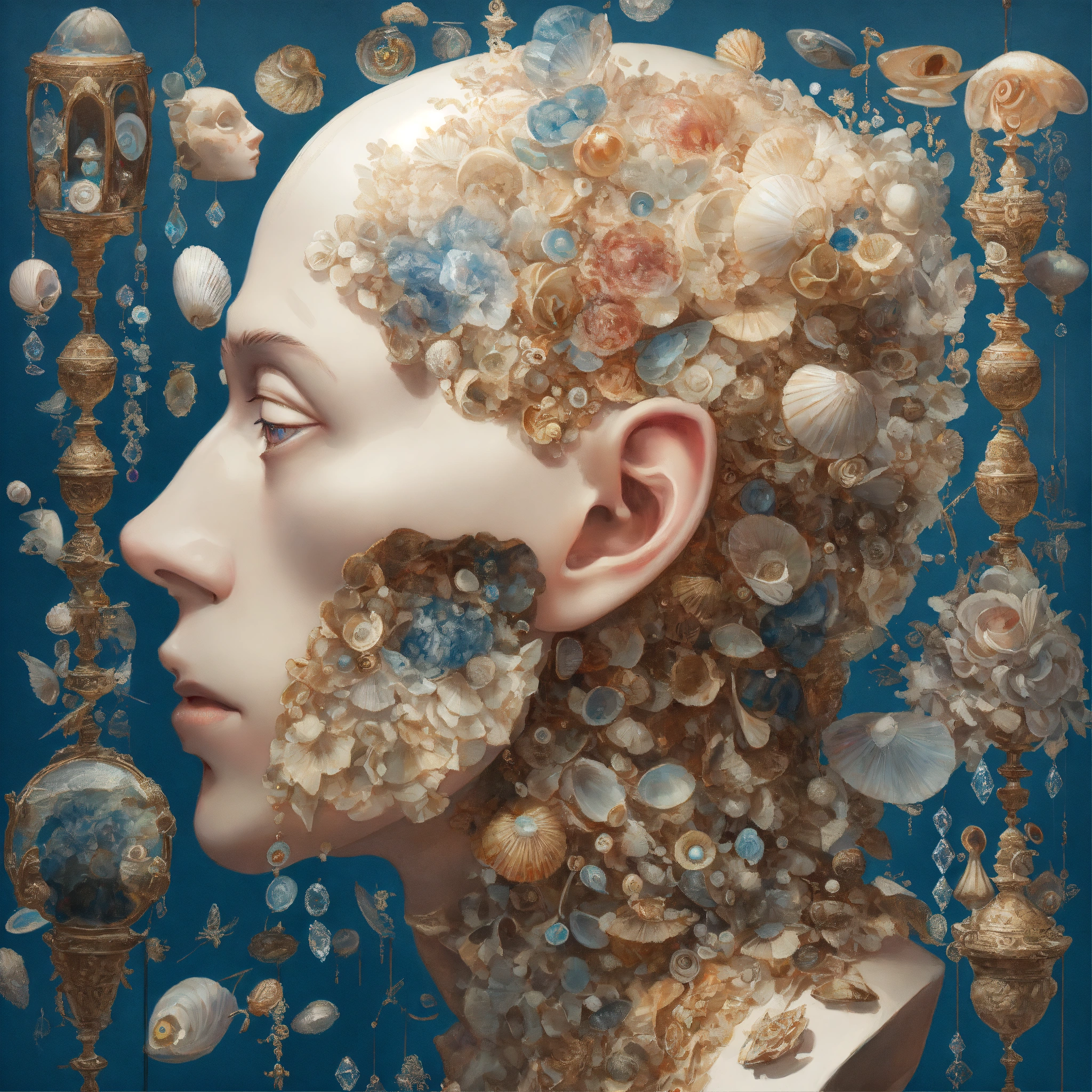 Lexica - The anatomy of a human head made of different styles of eyes ...