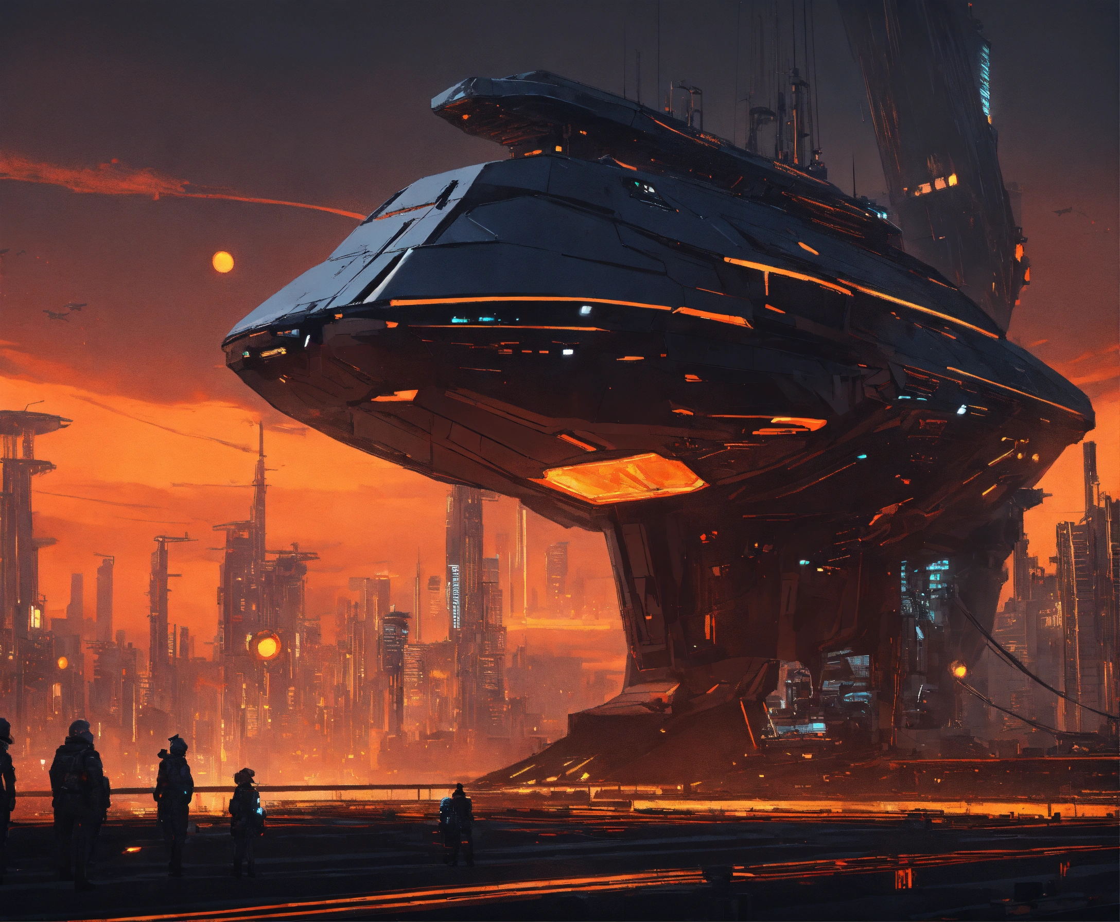 Lexica - A dystopian cityscape, jagged structures, bottom left of image ...