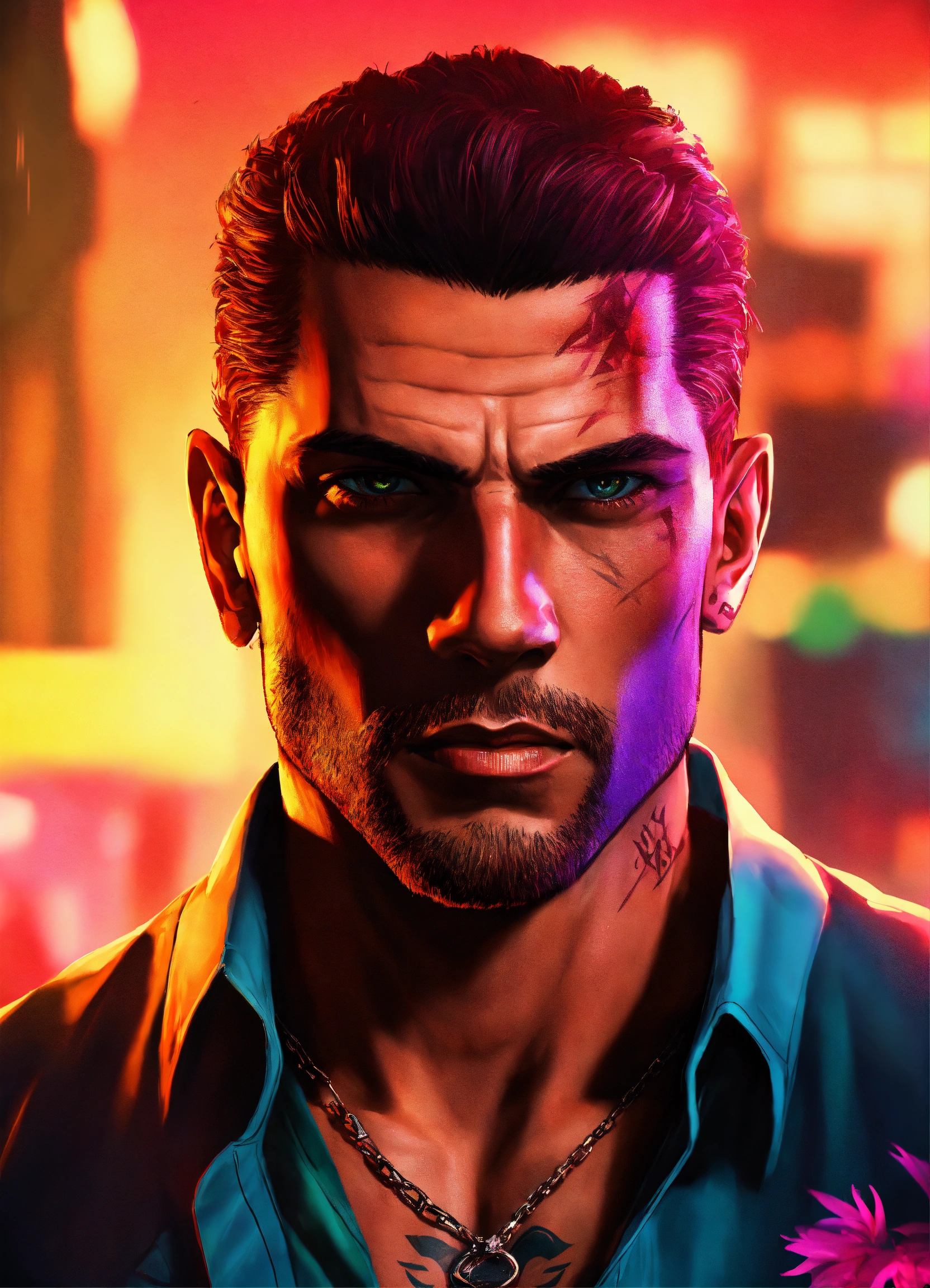 Lexica - A gangsta with scar, tattoo, revenge, man, fearless, greek god ...