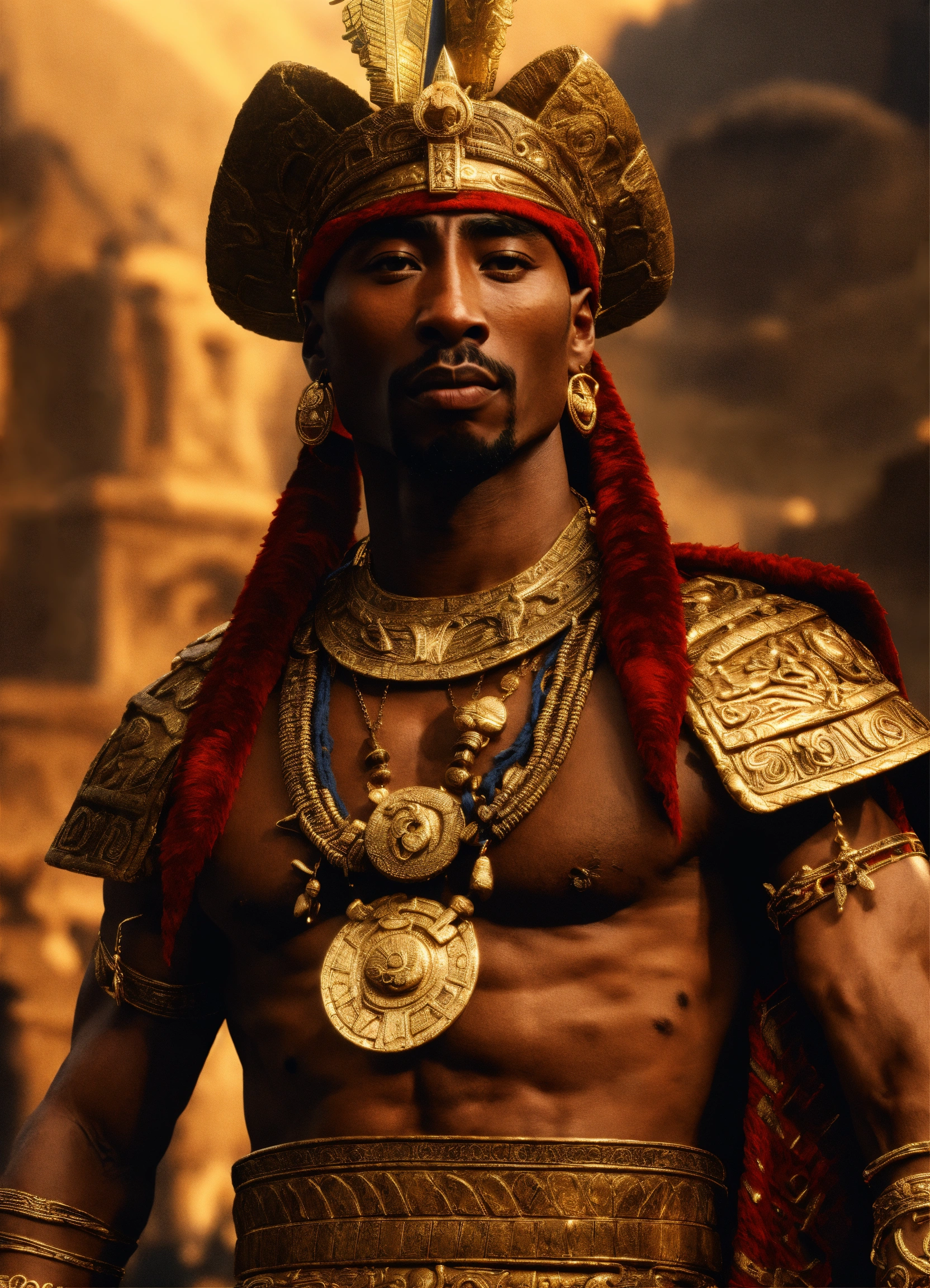 Lexica - Tupac Shakur as a Powerful Ancient Inca King. 8k unreal render ...